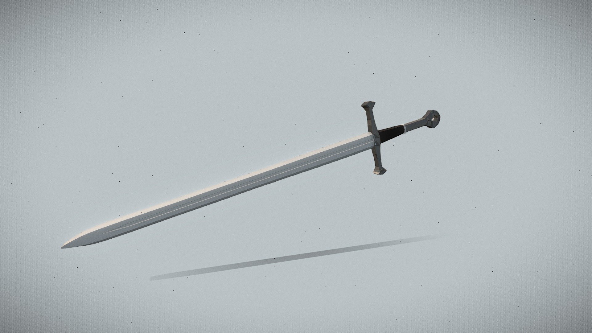 Long Sword - Lowpoly - Blender polypaint medevil - Download Free 3D ...