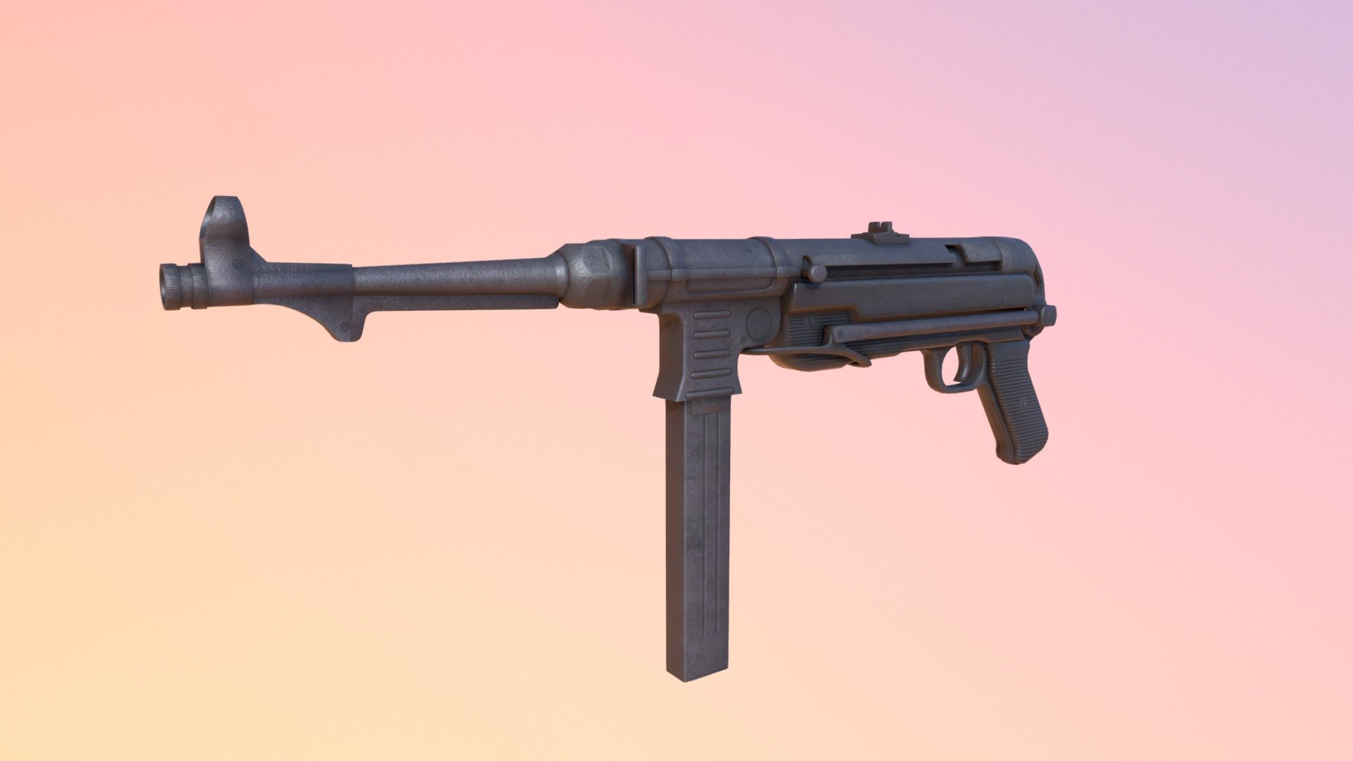 WW2 German MP40 submachine gun - 3D model by simkas [c273bc4] - Sketchfab