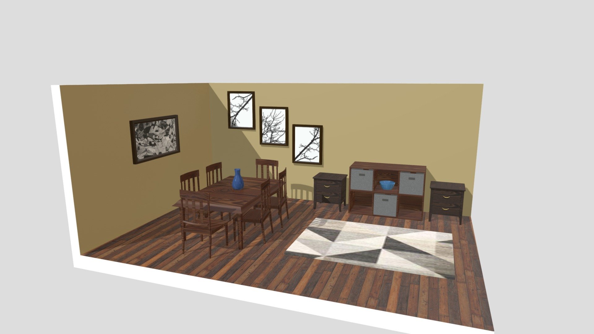 Dining Room Model - 3D model by AceGlover [c2780f8] - Sketchfab