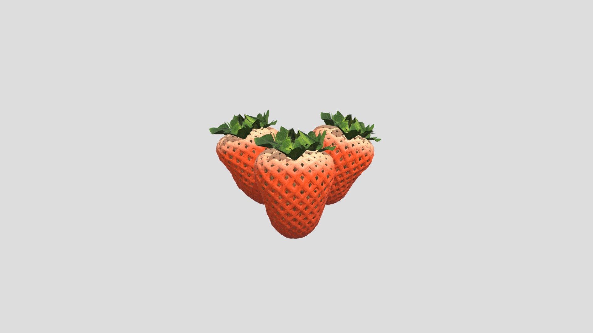 Three Strawberry - Download Free 3D model by Andre Andrian (@Andre ...