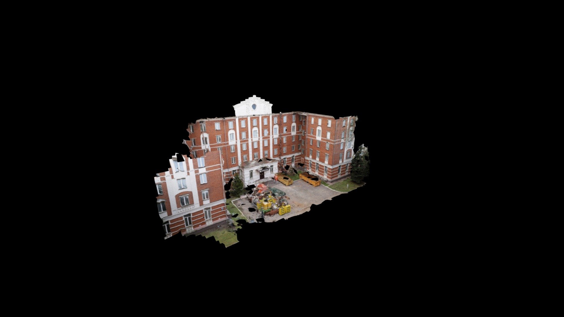 Brick building 3DF Zephyr Free test (low poly) - 3D model by IgraYuchi ...
