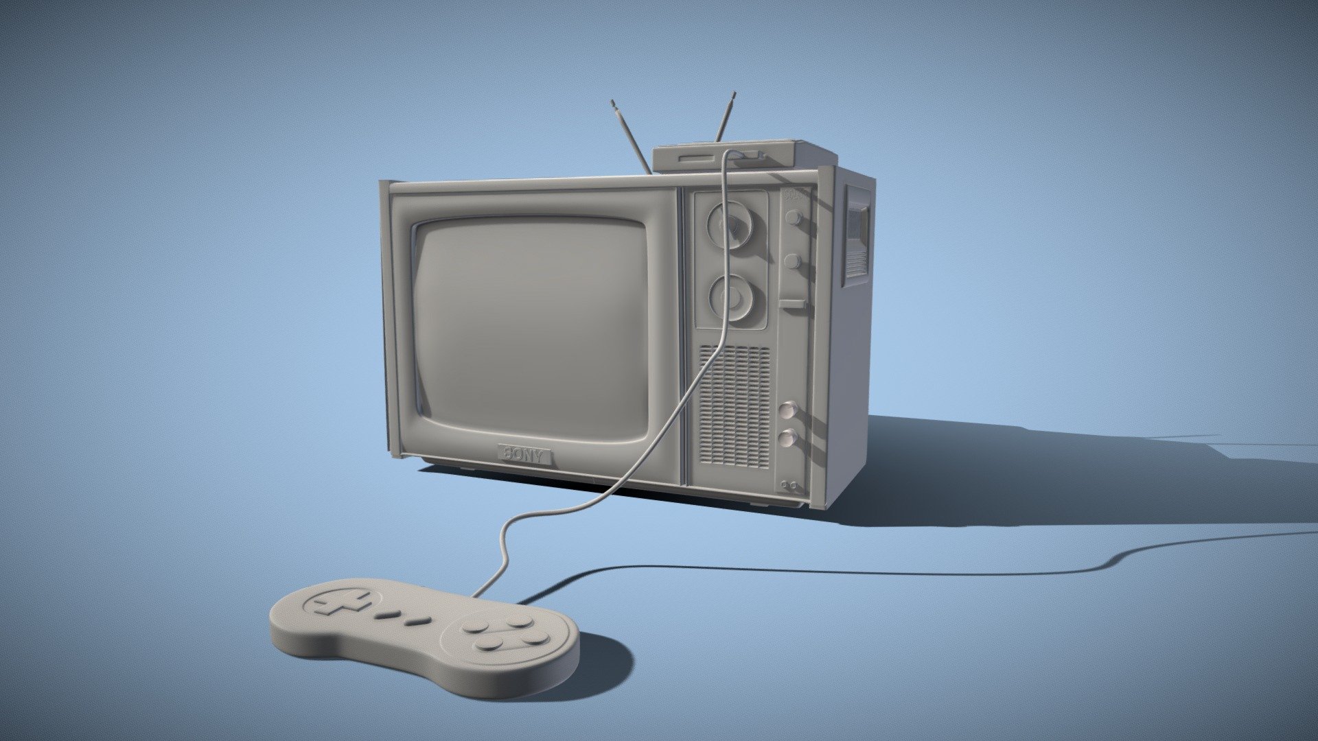 Retro TV with Super Nintendo - 3D model by Vanessa Moll (@VanessaMoll ...