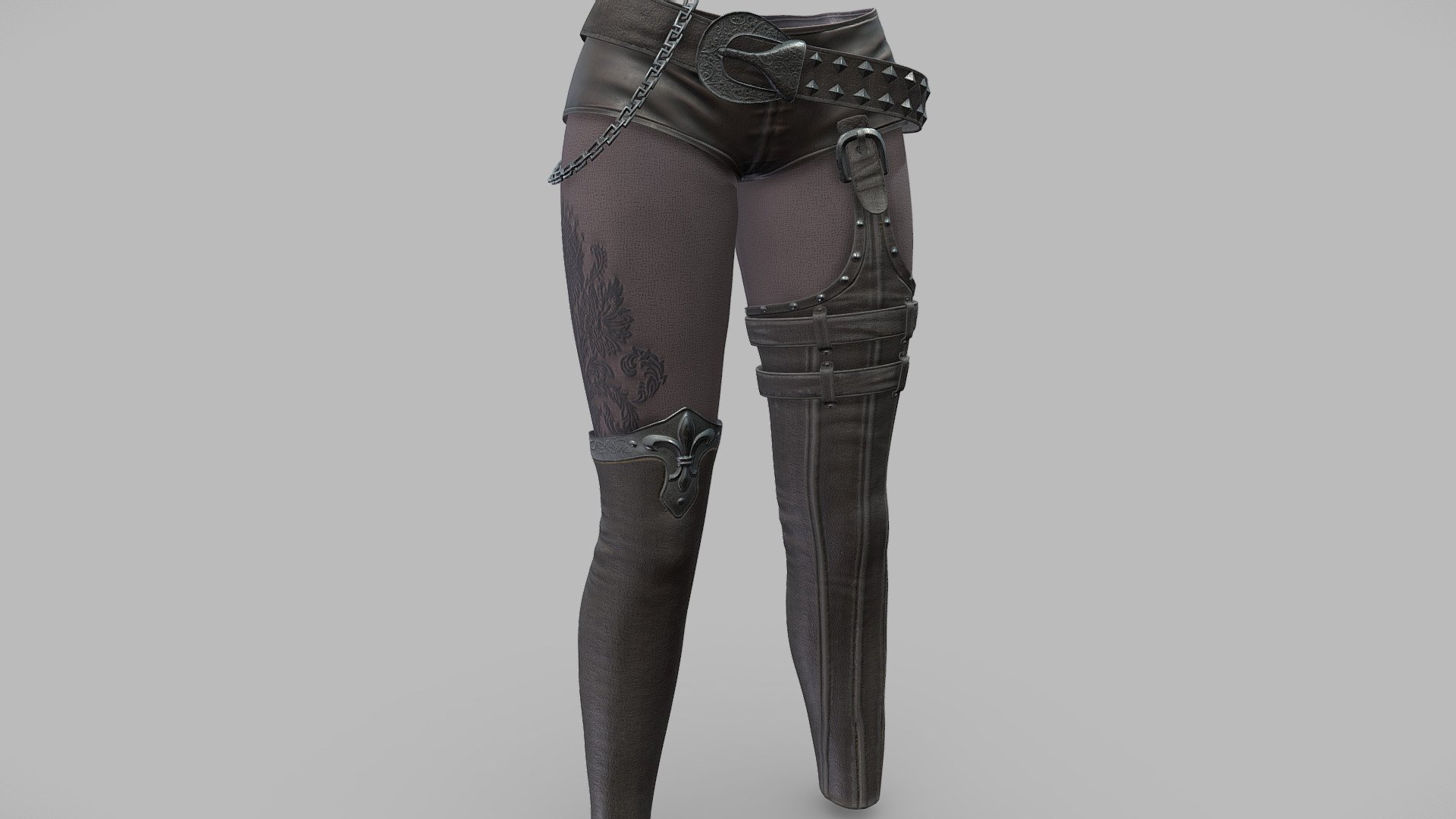 Female Fantasy Shorts Leggings Armour Pants - Buy Royalty Free 3D model ...