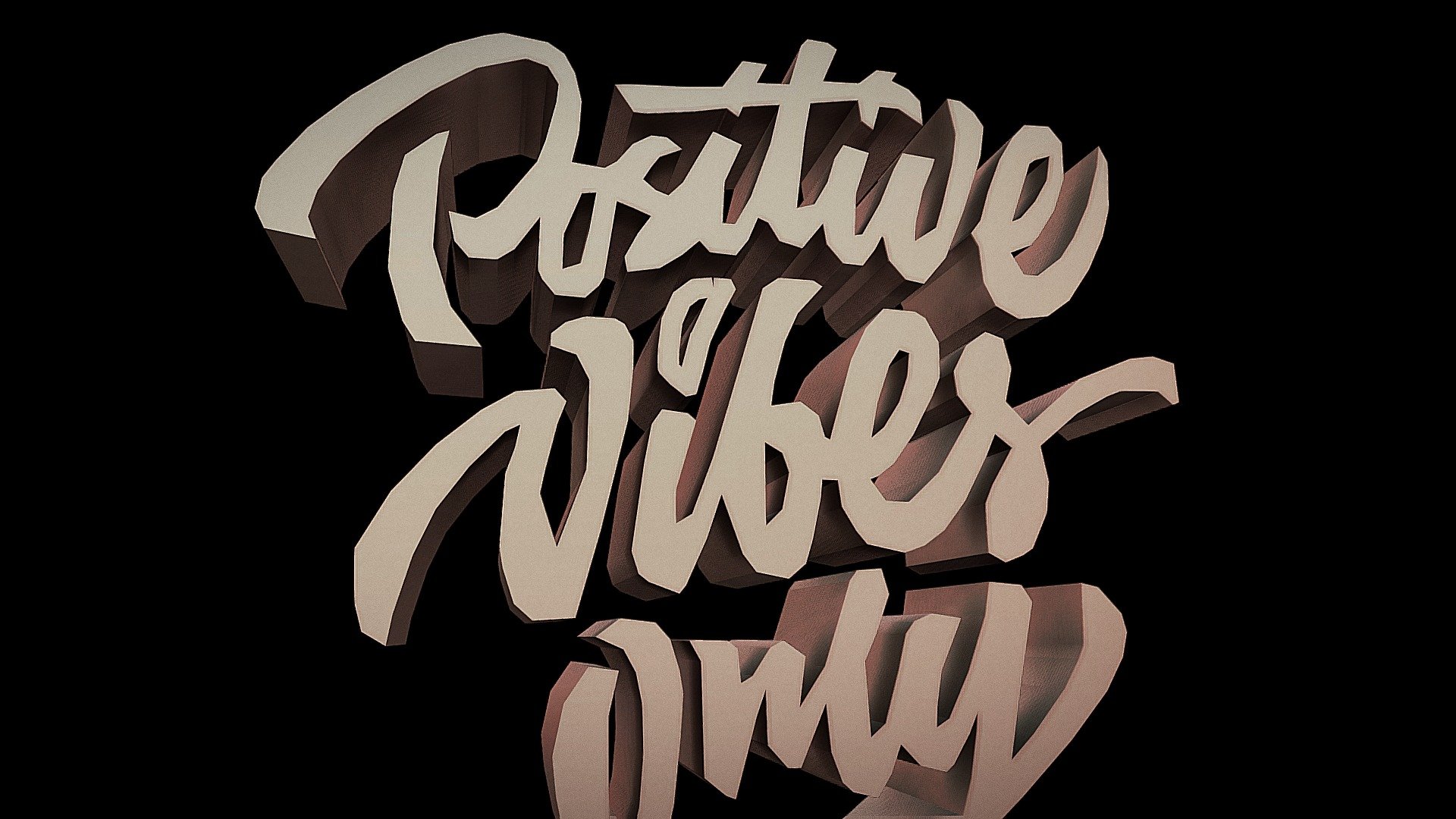 Positive Vibes Only - Download Free 3D model by canvasor.net (@canvasor ...