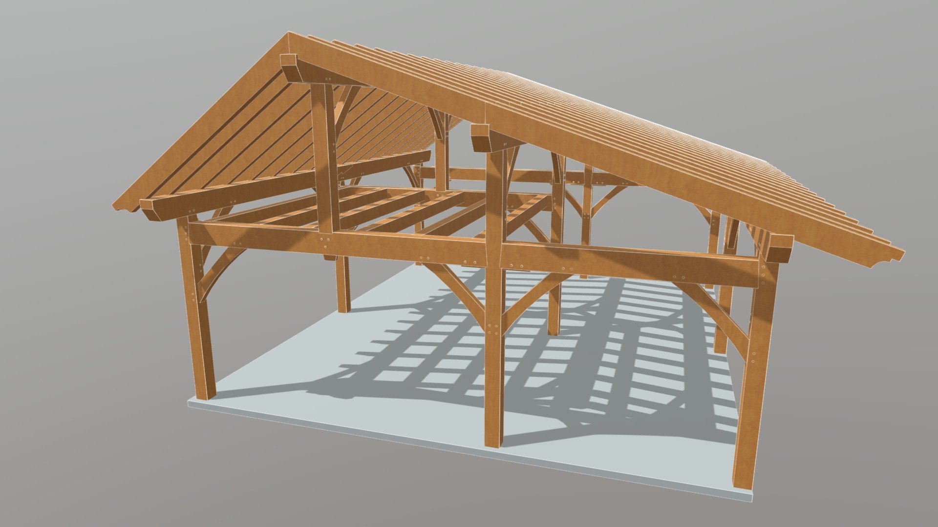 26x30 Timber Frame Workshop - 3D model by Timber Frame HQ ...
