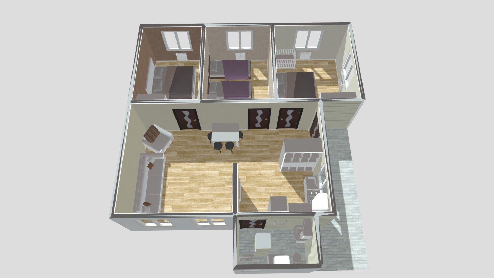 One floor home - Download Free 3D model by lukatarkhnishvili [c2a3d0a ...
