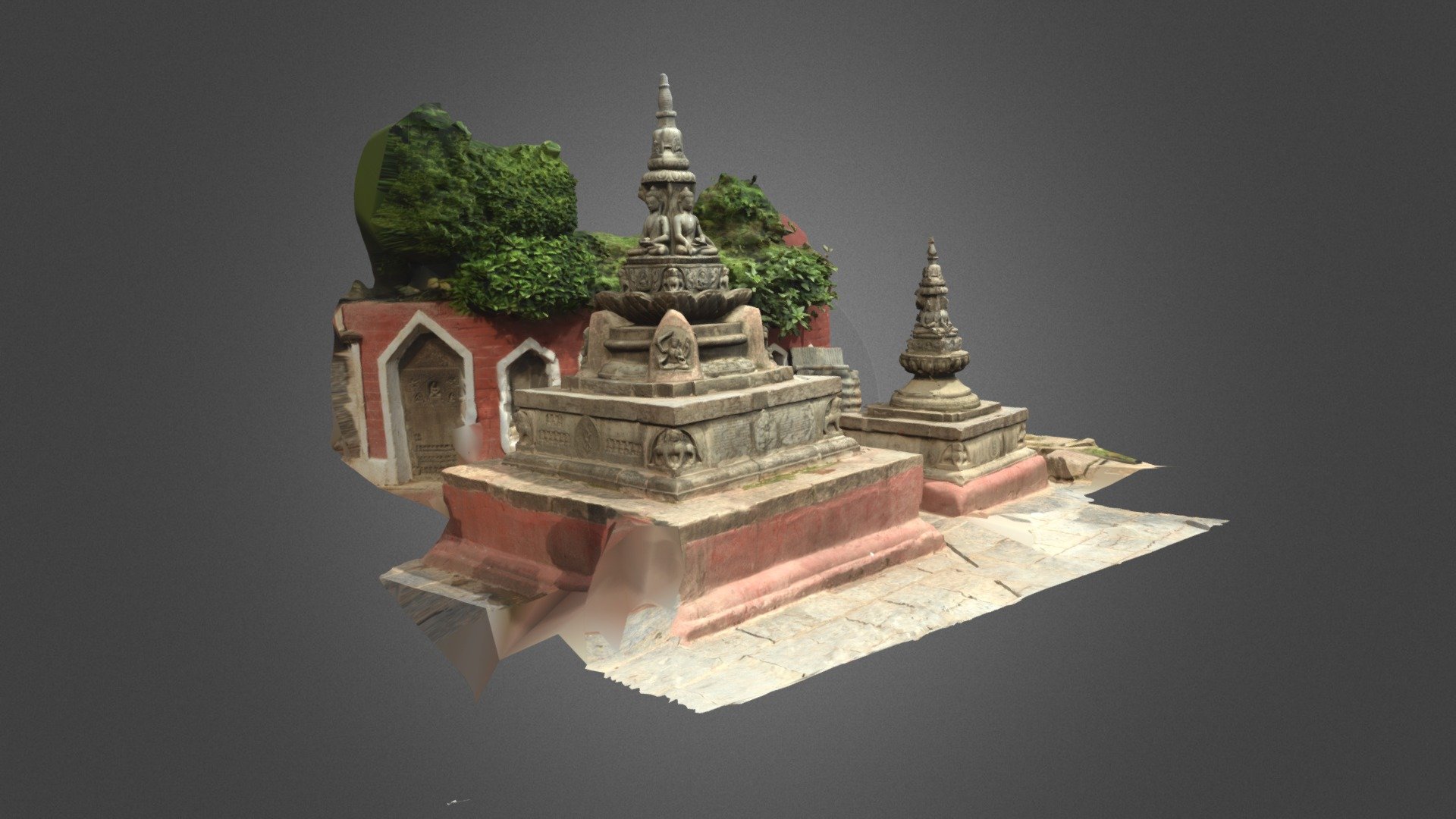 Two Chaityas at Swayambhunath - 3D model by Nepal Buddhism ...