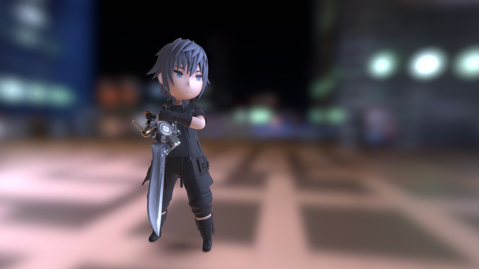 FF XV Noctis (BRAVELY DEFAULT style) - 3D model by reb_blue (@re ...