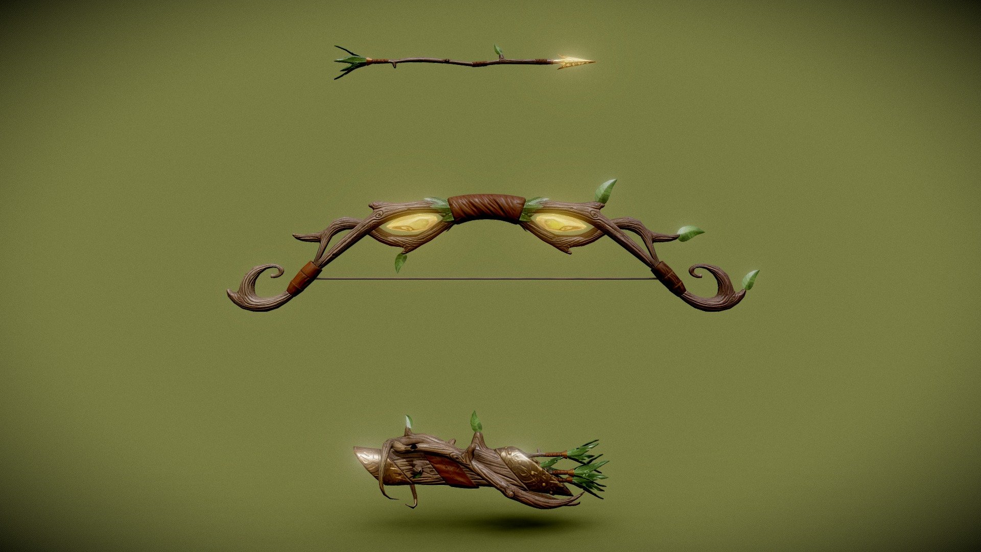 Stylized Forest Bow - 3D model by Moon Cube Studios (@KinanArts ...