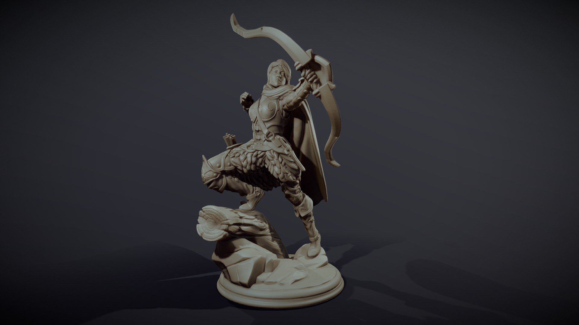 Huntress - Miniature figure - 3D model by davidvacek [c2bcab0] - Sketchfab