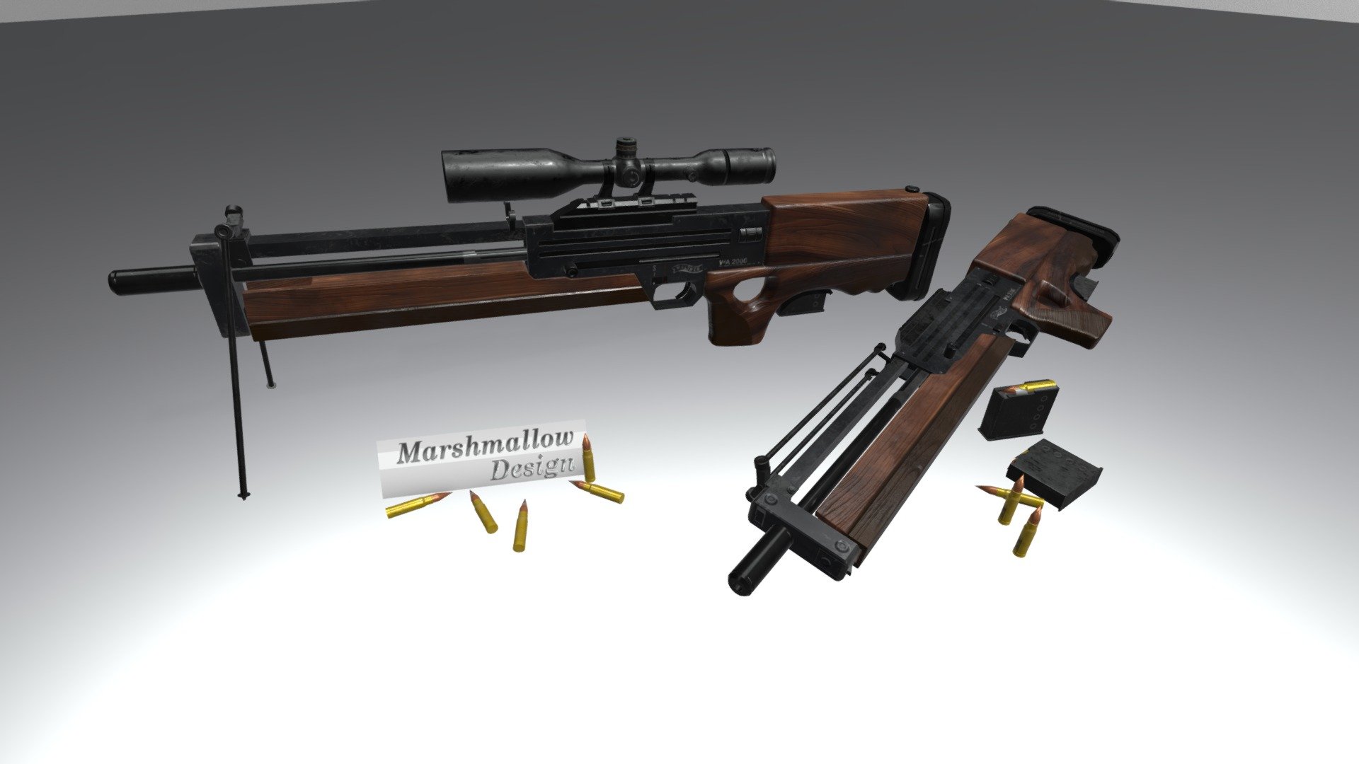 Walther Wa 2000 - 3D model by MarshmallowLIKE [c2c1158] - Sketchfab