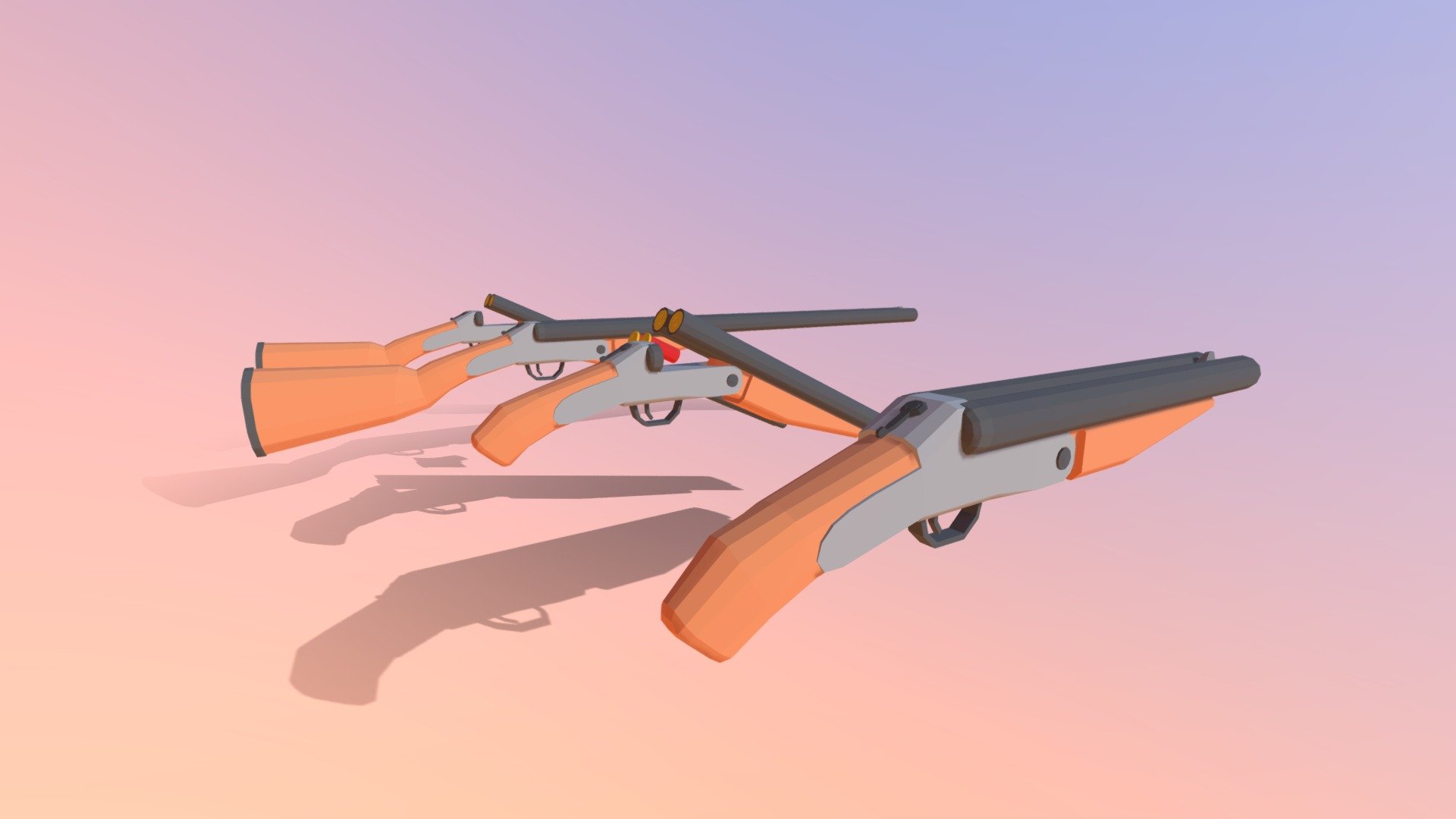 Sawn-off shotgun Low poly - Download Free 3D model by Zik (@turagada ...