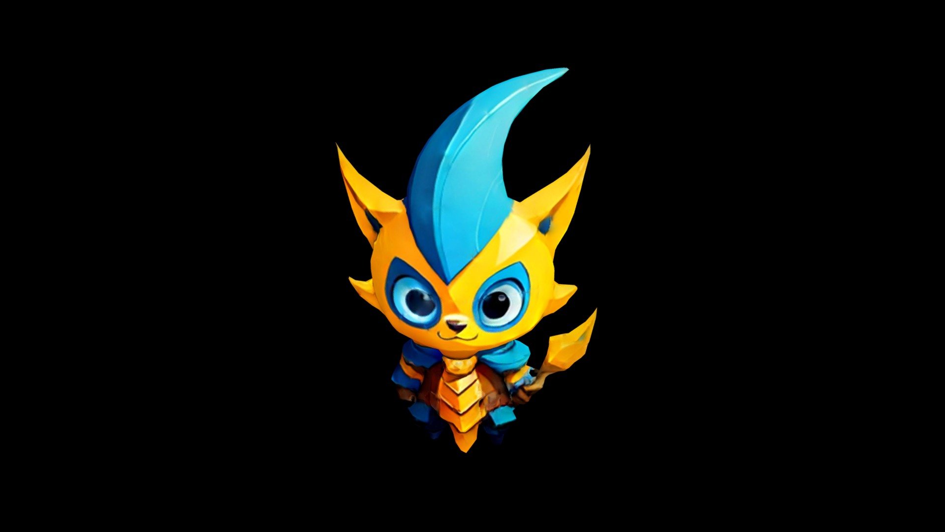 A digital drawing of a cute, chibi-style cat cha - Download Free 3D ...