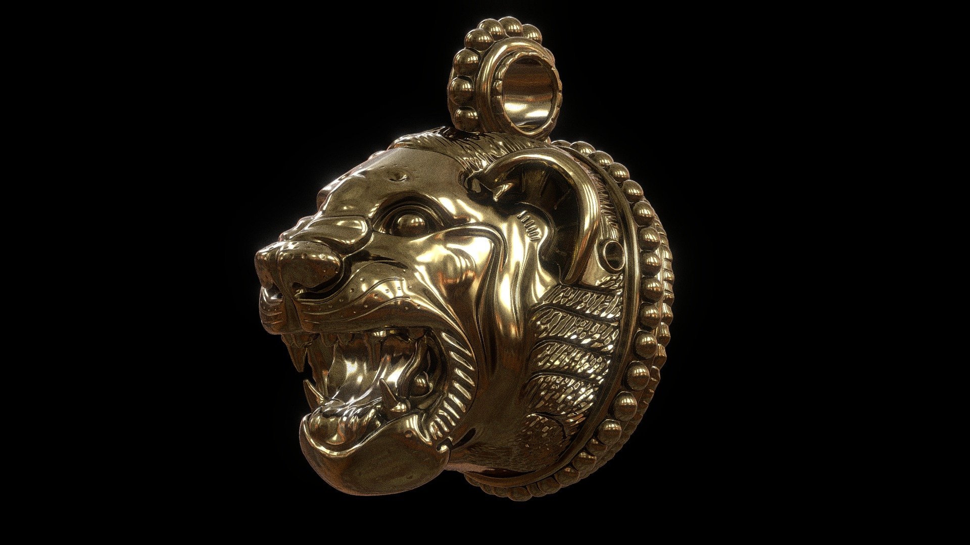 Greek Gold Lion Head Pendant - 3D model by Omassyx [c2c5043] - Sketchfab
