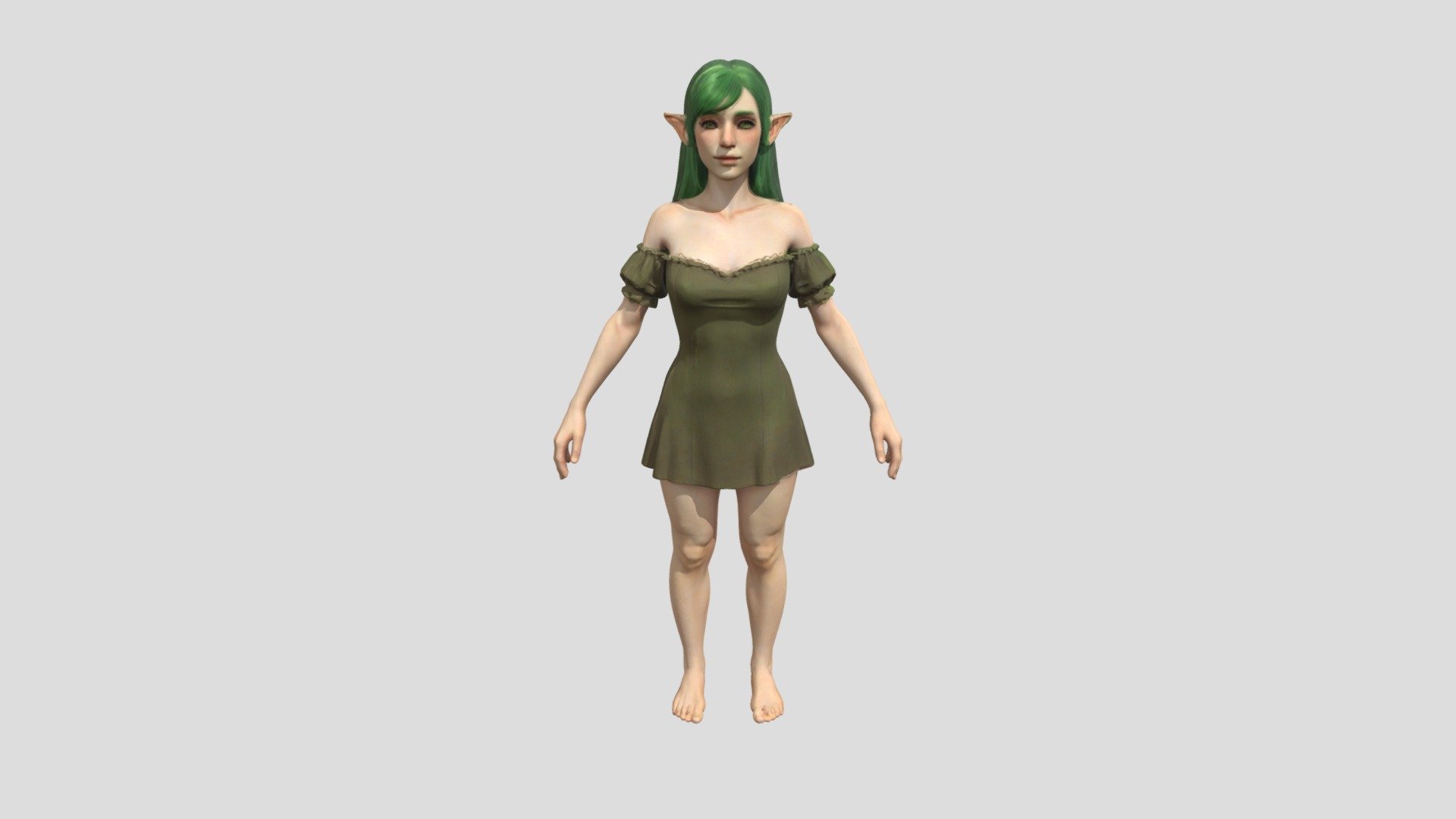 Elf in Brown Dress - Download Free 3D model by mrefaeiagamy [c2c9cb7 ...