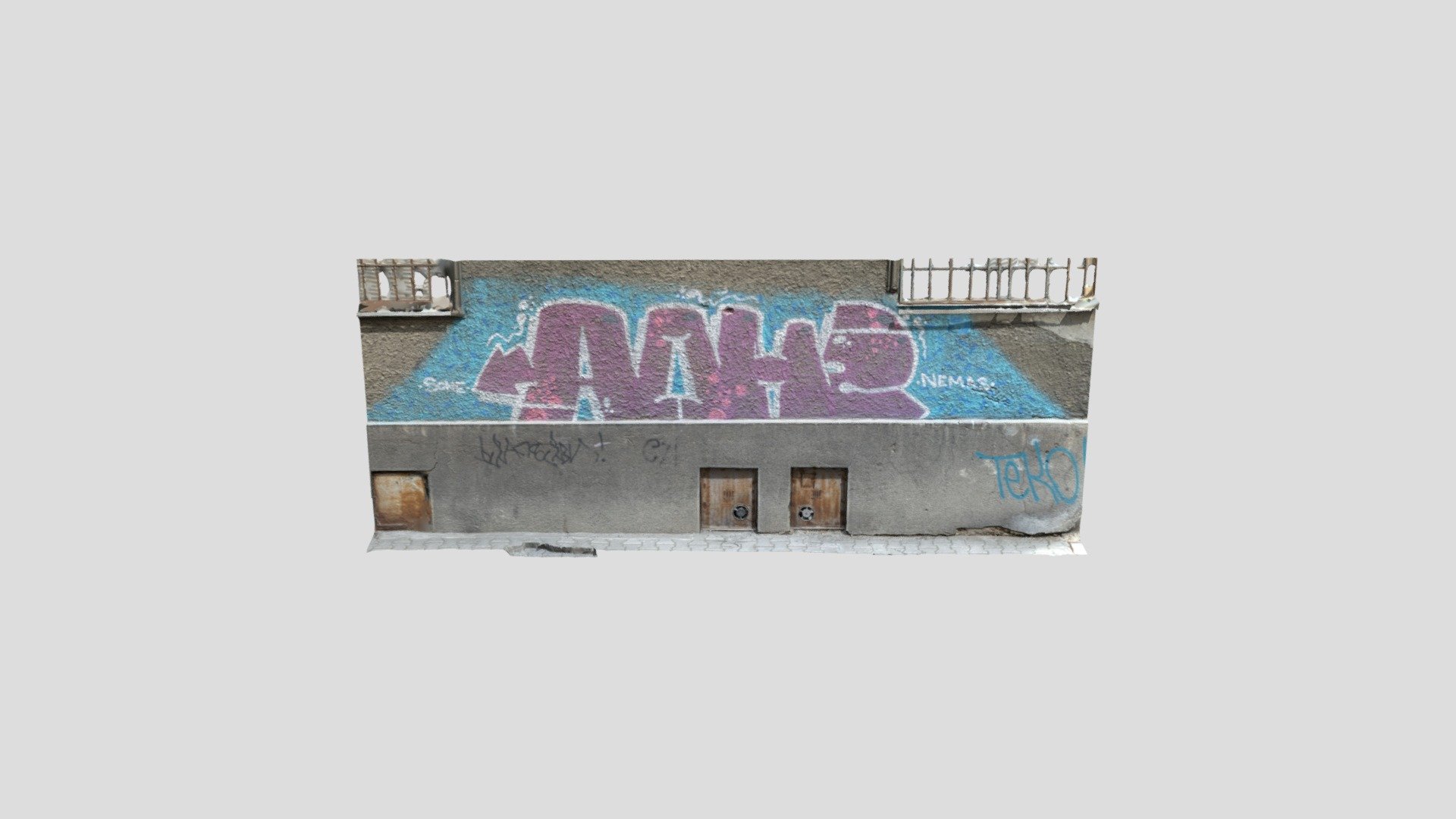 Facade with graffiti - Buy Royalty Free 3D model by Kulizayo [c2d67e7 ...