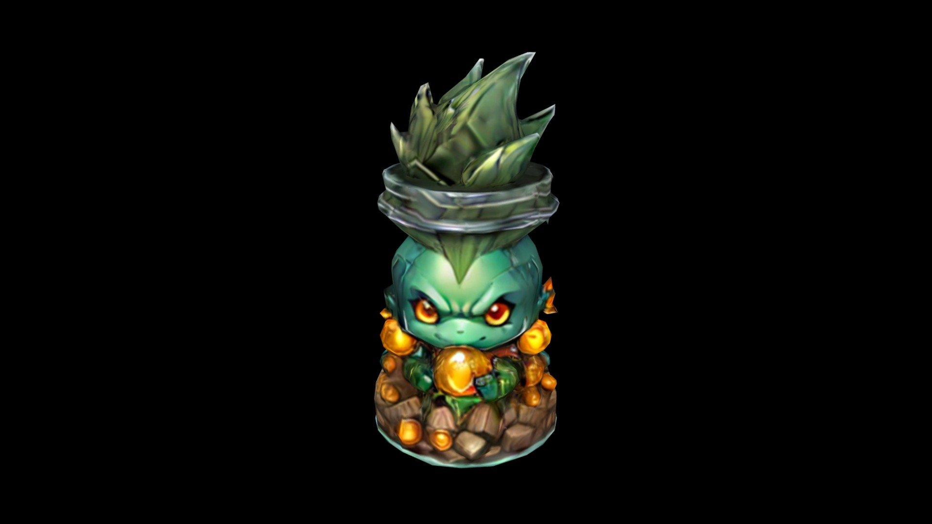 Angry-green alien in a jar with an angry express - Download Free 3D ...