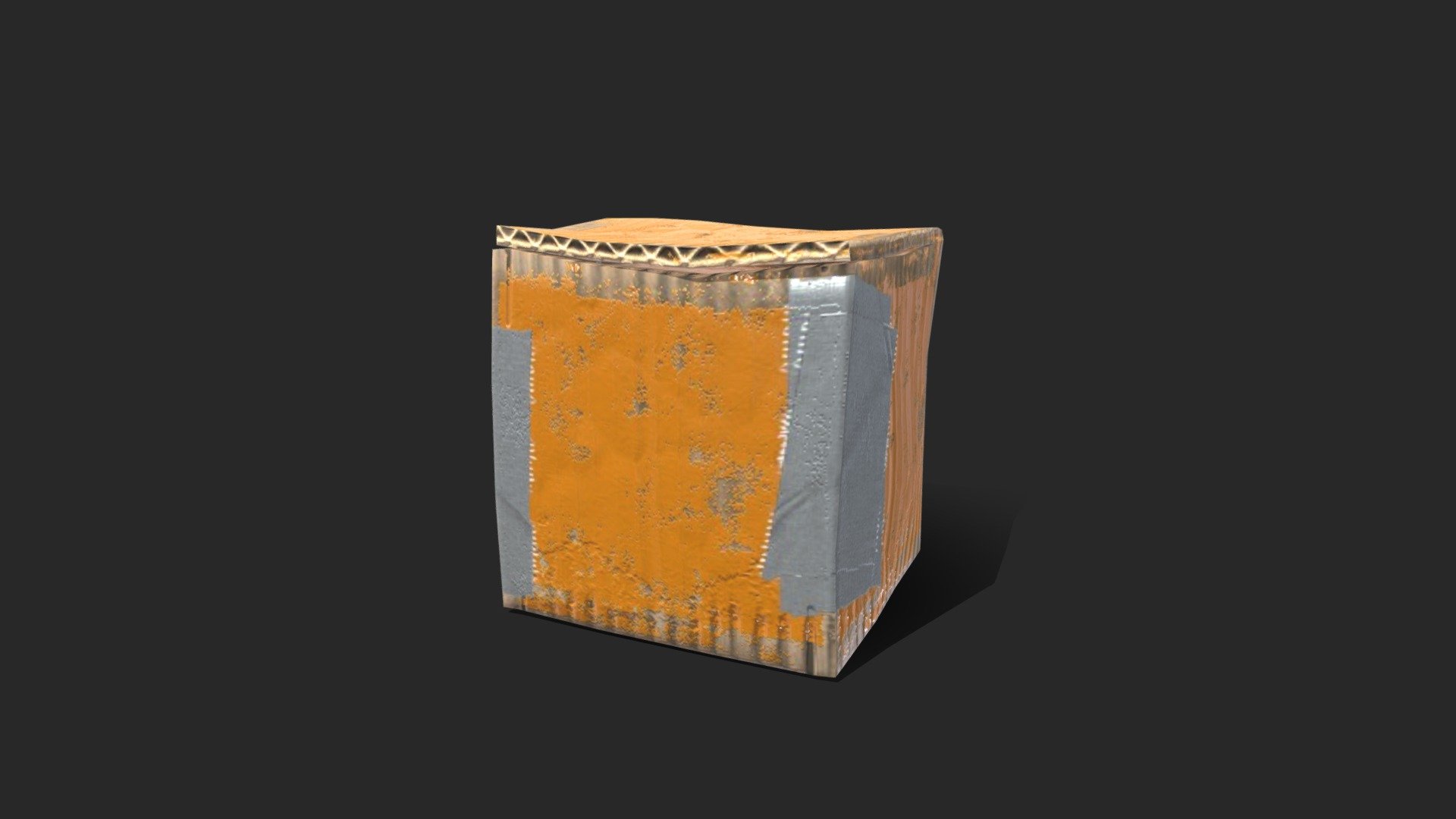 Orange painted taped box, wasteland junk item - Buy Royalty Free 3D ...