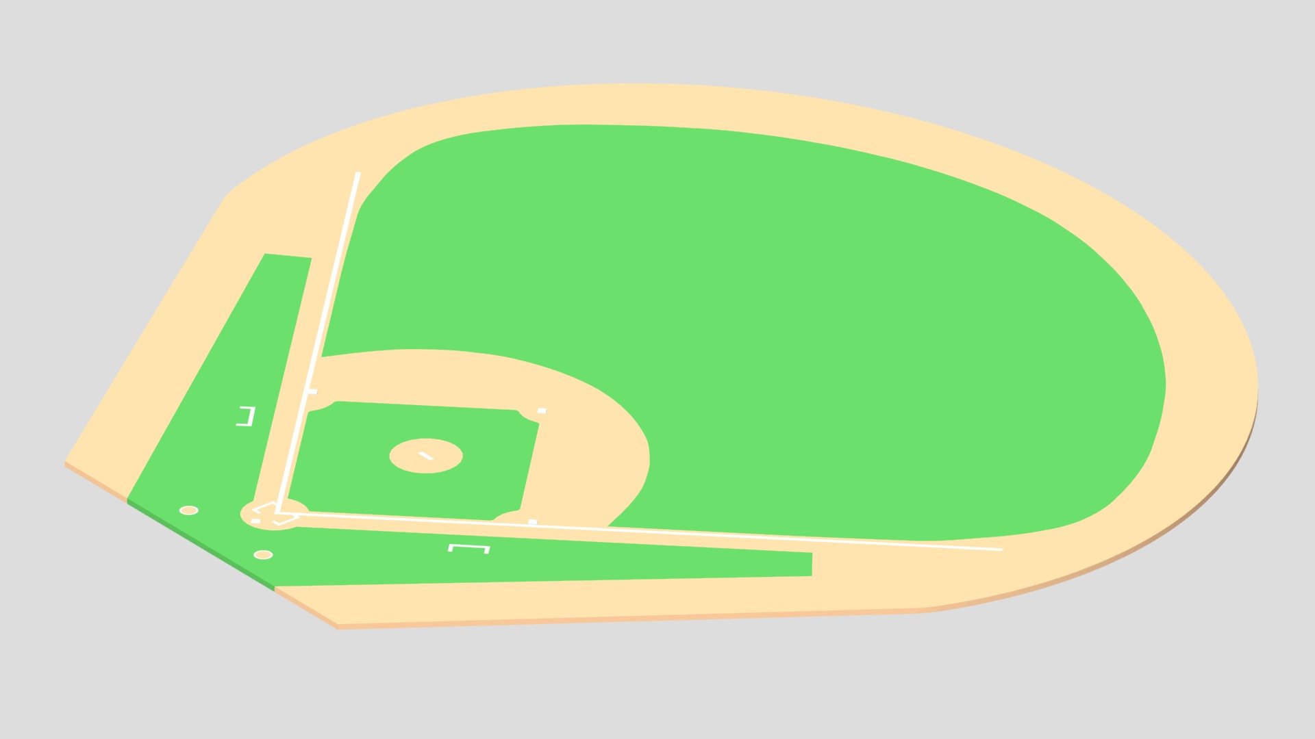Cartoon Lovely Baseball Field 1 - Buy Royalty Free 3D model by Philip ...