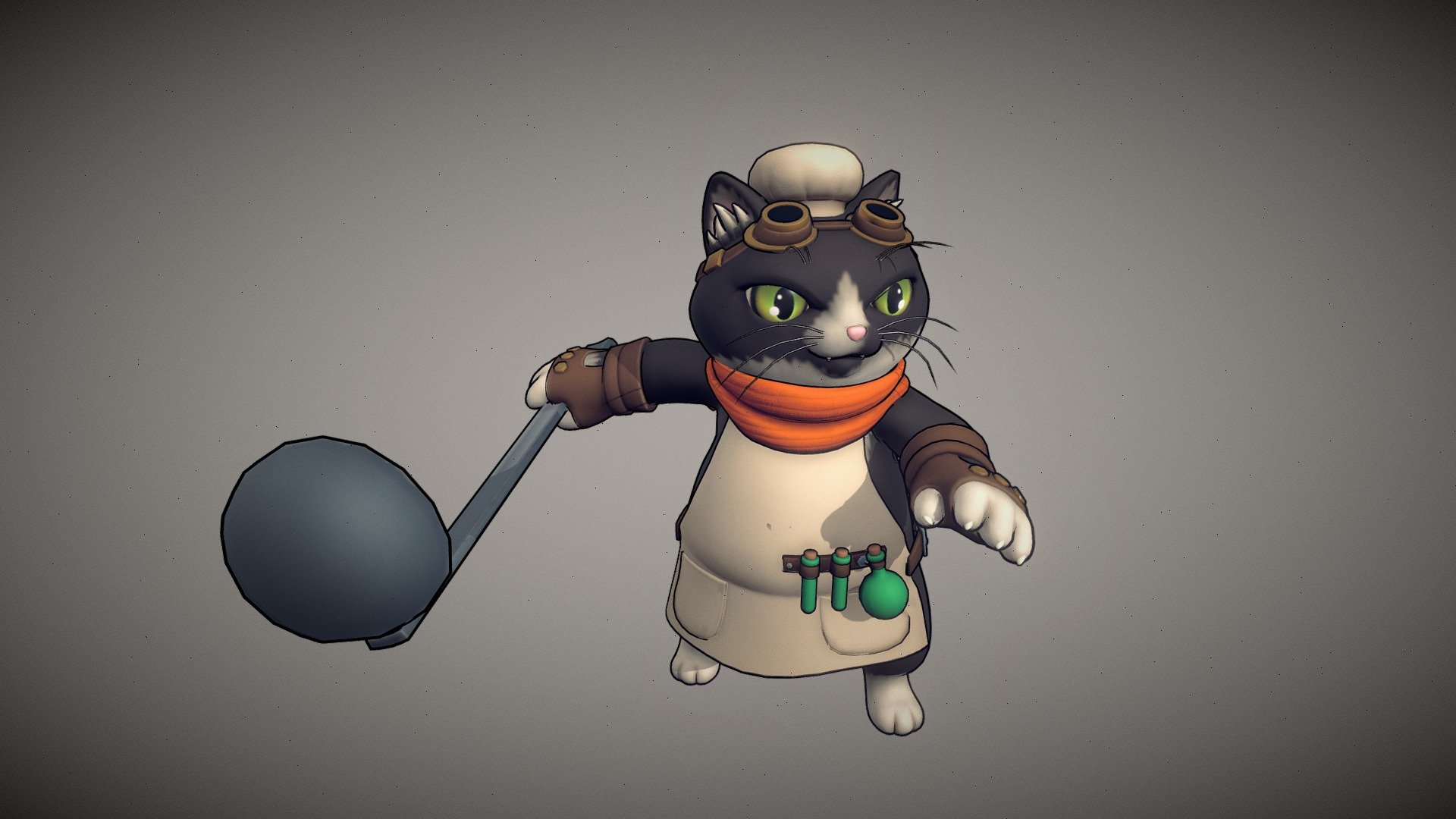 Chef Cat - 3D model by lii (@lycheee) [c2e14d8] - Sketchfab