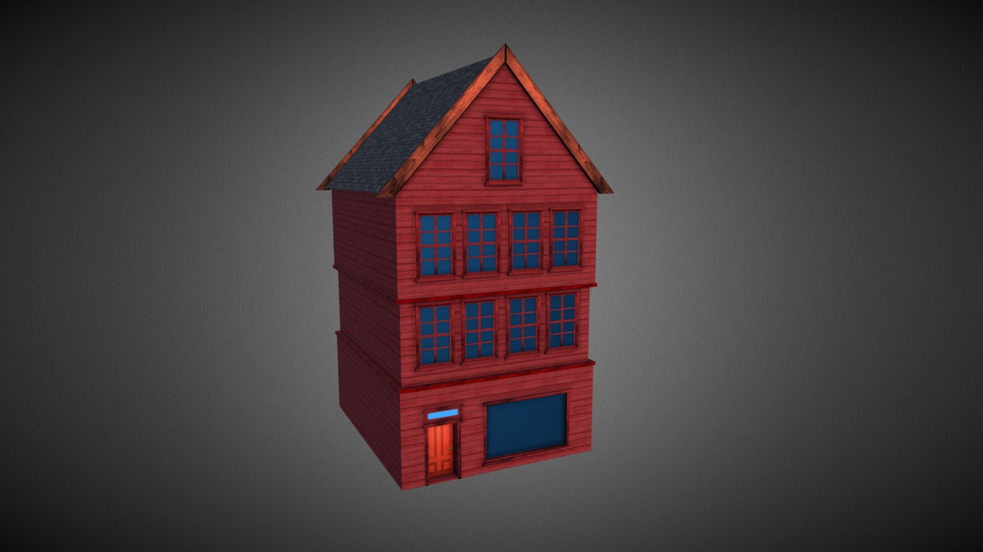 Red Old House - 3D model by Beqqu [c2f1708] - Sketchfab