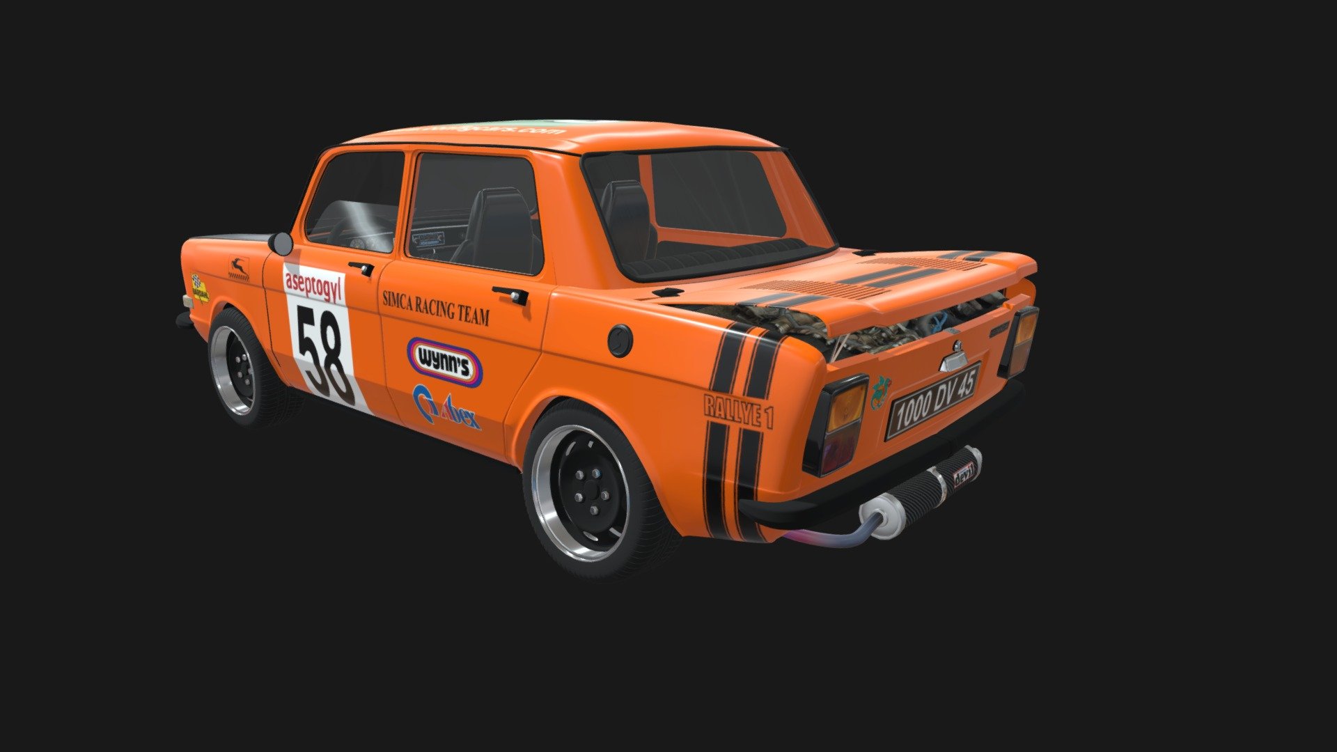 Simca 1000 RALLYE 1 course race - Download Free 3D model by Configcars ...