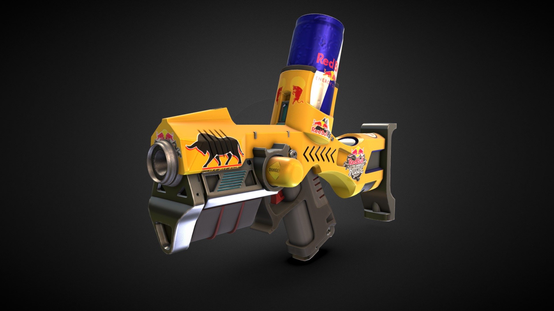 RedBull_gun - Download Free 3D model by DeNovo_3D [c2f362e] - Sketchfab
