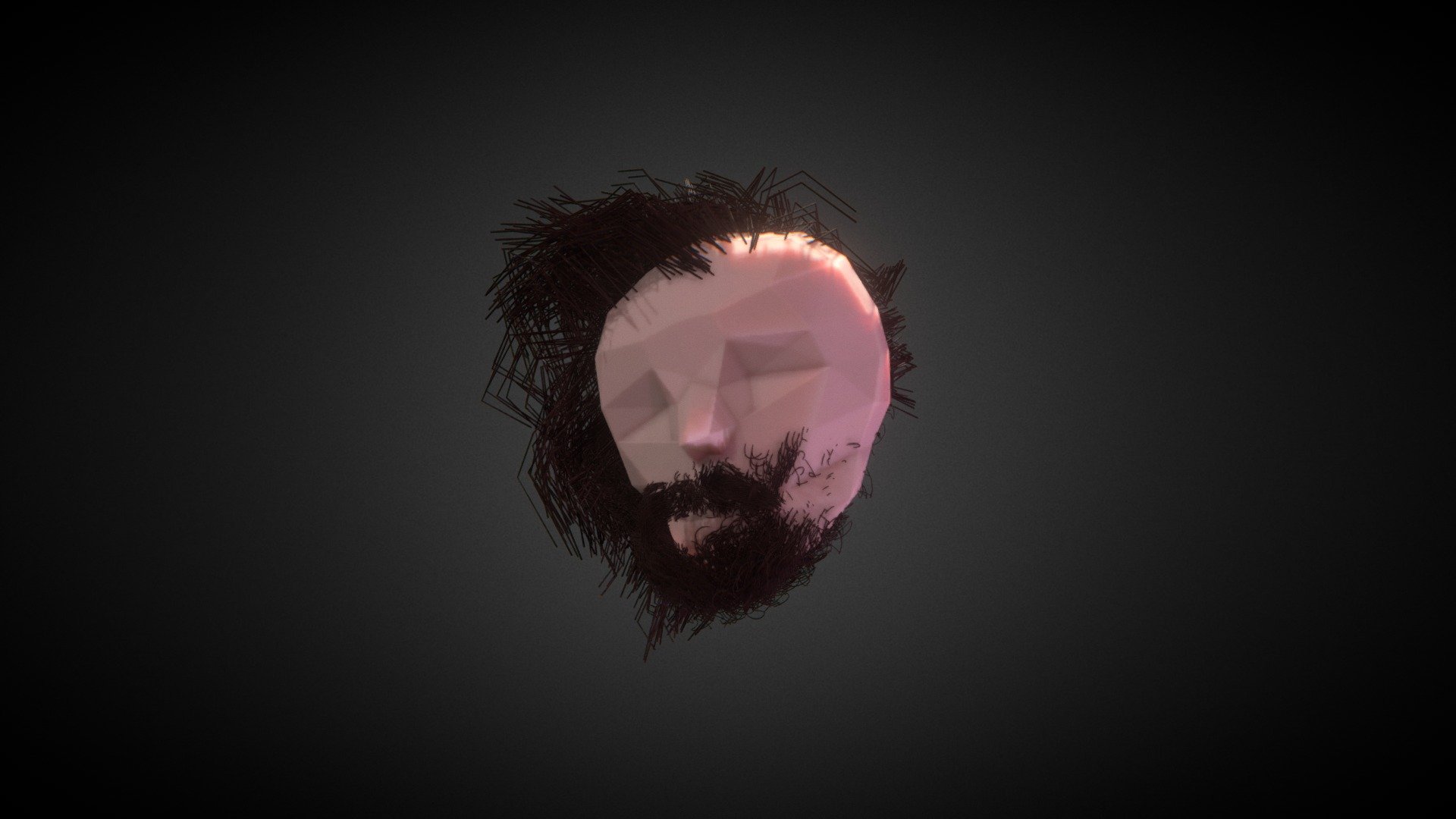 Low poly white face with hair and beard 2 - Download Free 3D model by ...