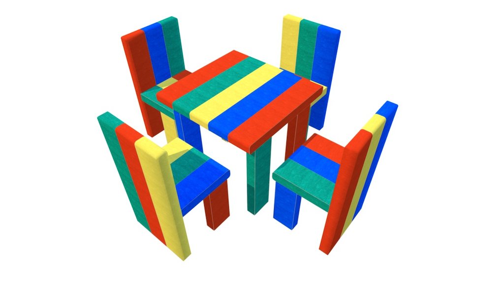 MyCube® Children’s Table & Chairs Set - 3D model by tdp [c2fb46e ...