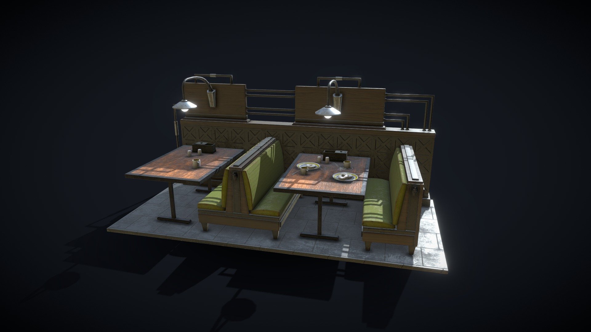 Restaurant Scene - 3D model by chiahaoliu [c2fcc54] - Sketchfab
