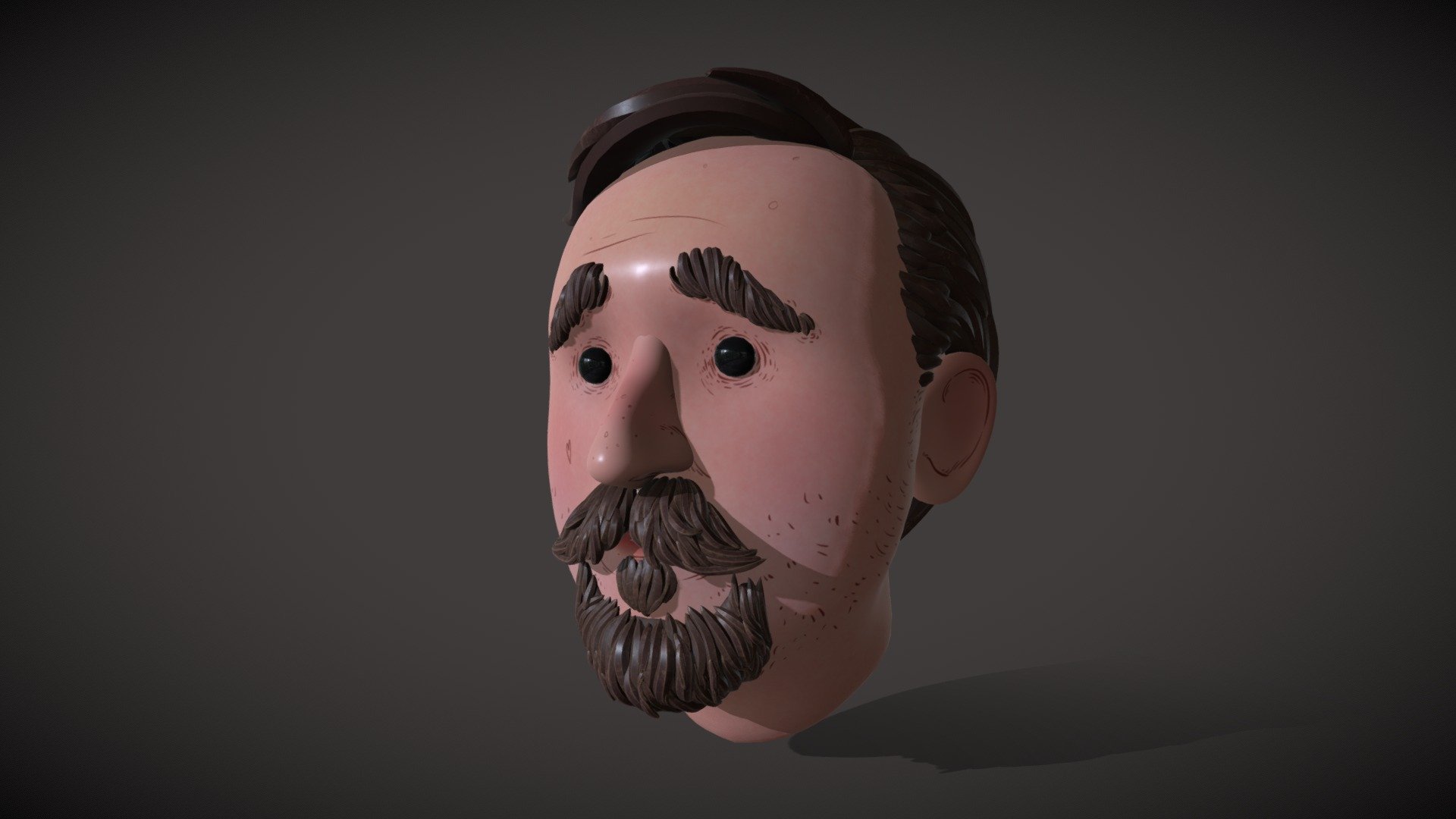 Beard man stylized head - Download Free 3D model by Darvindar [c2feefa ...