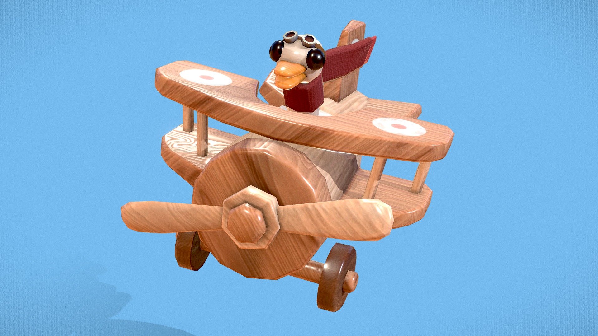DICEY D. DUCK | Wooden Airplane Duck Character - 3D model by Suggo ...