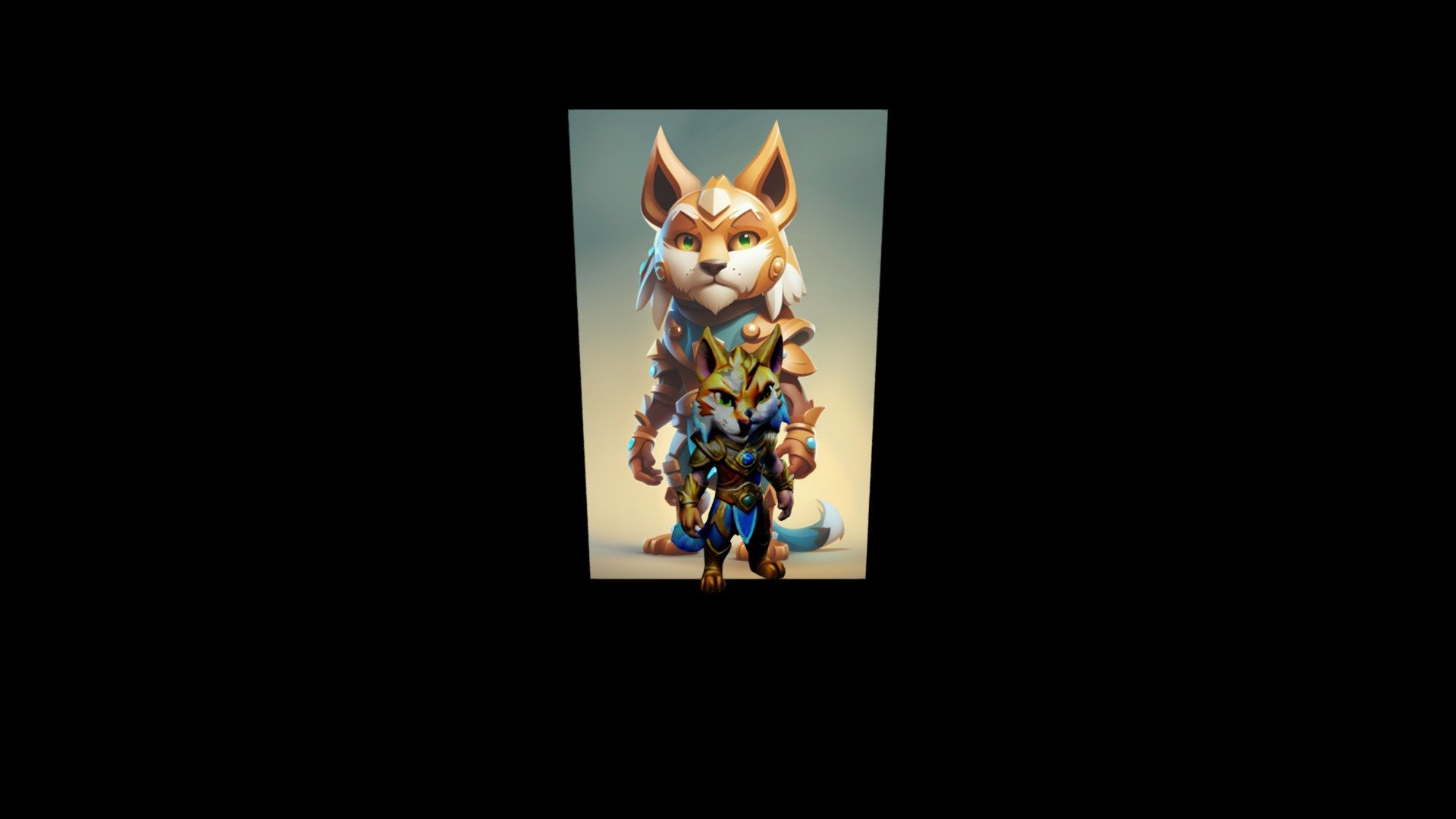 a of a cartoon cat with a sword and armor, 2 d - Download Free 3D model ...