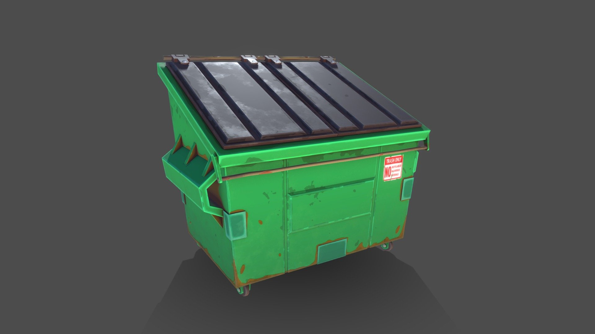 Dumpster_Green - 3D model by Polygrade3D [c32049f] - Sketchfab