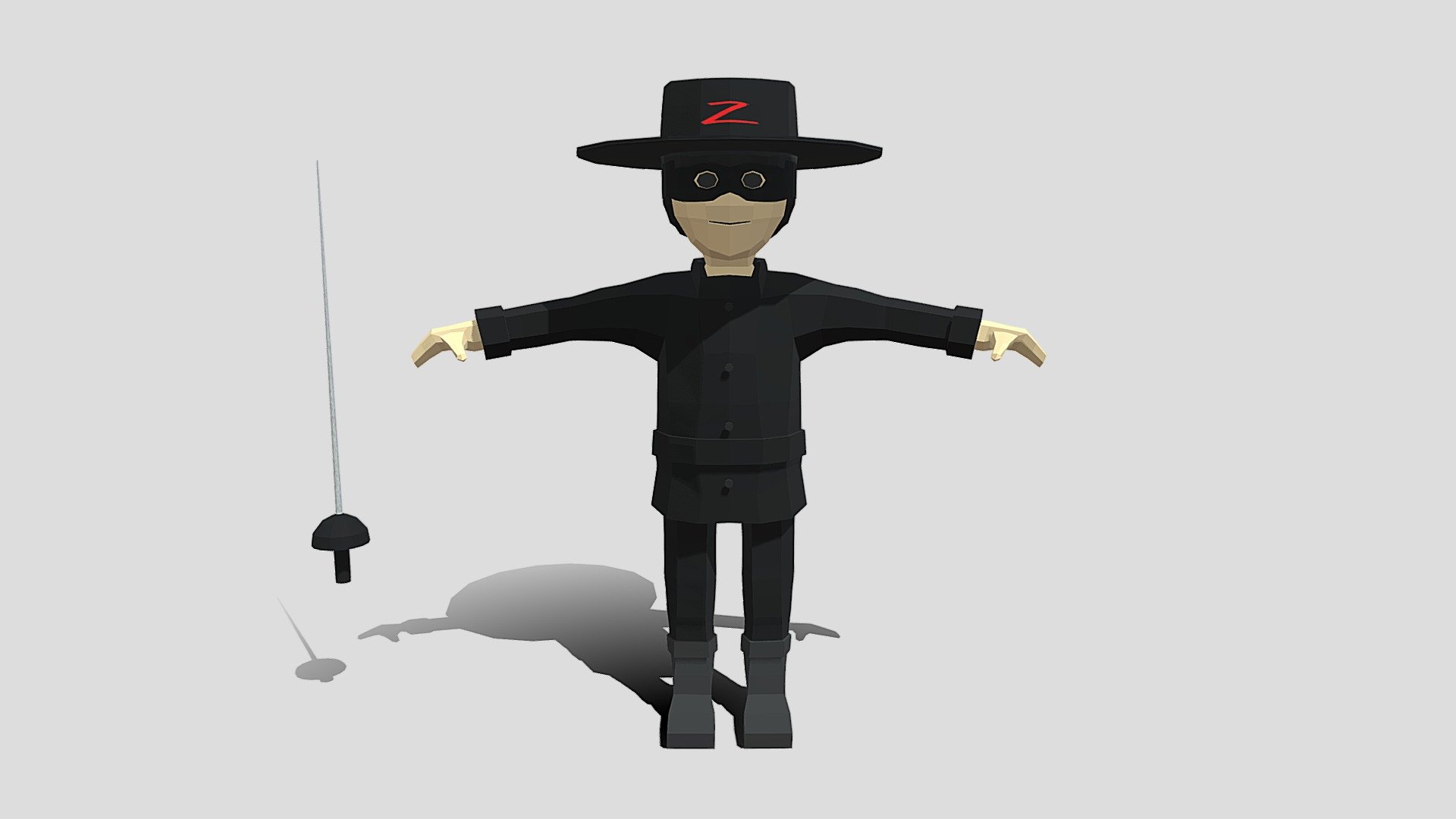 Low Poly Cartoon Zorro - Buy Royalty Free 3D model by chroma3d ...