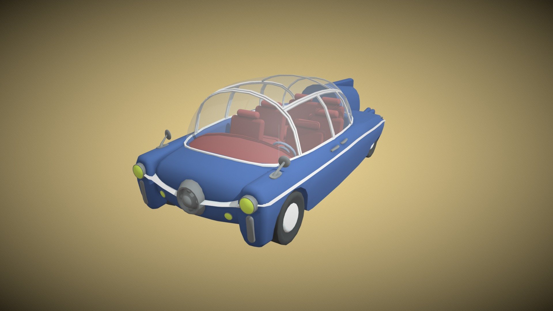 [XYZ School] Retro futuristic car - Download Free 3D model by adr7 ...