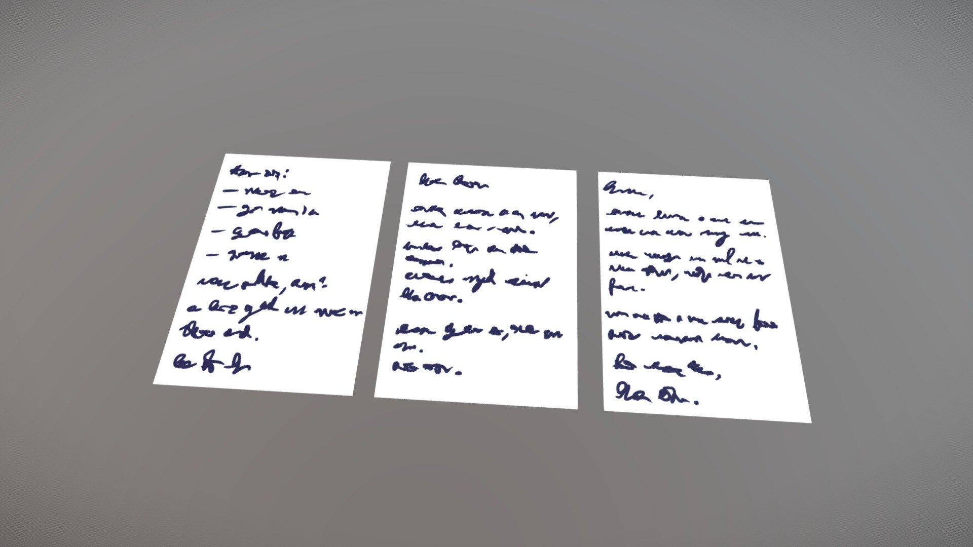 Papers with writing - 3D model by Kayla Roeten (@KaylaRoeten) [c33e081 ...