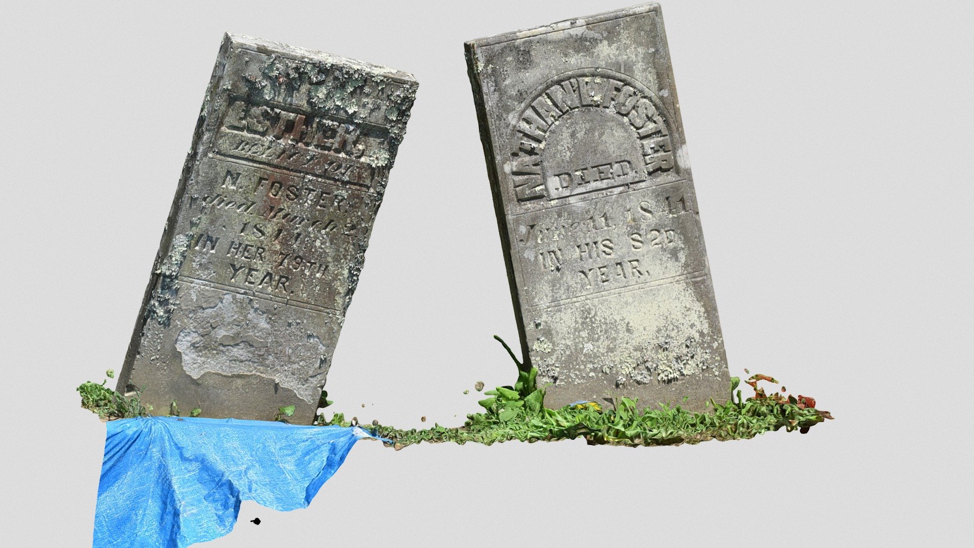 Nathaniel and Esther Foster Headstones, Adams Co - 3D model by IRLAB ...