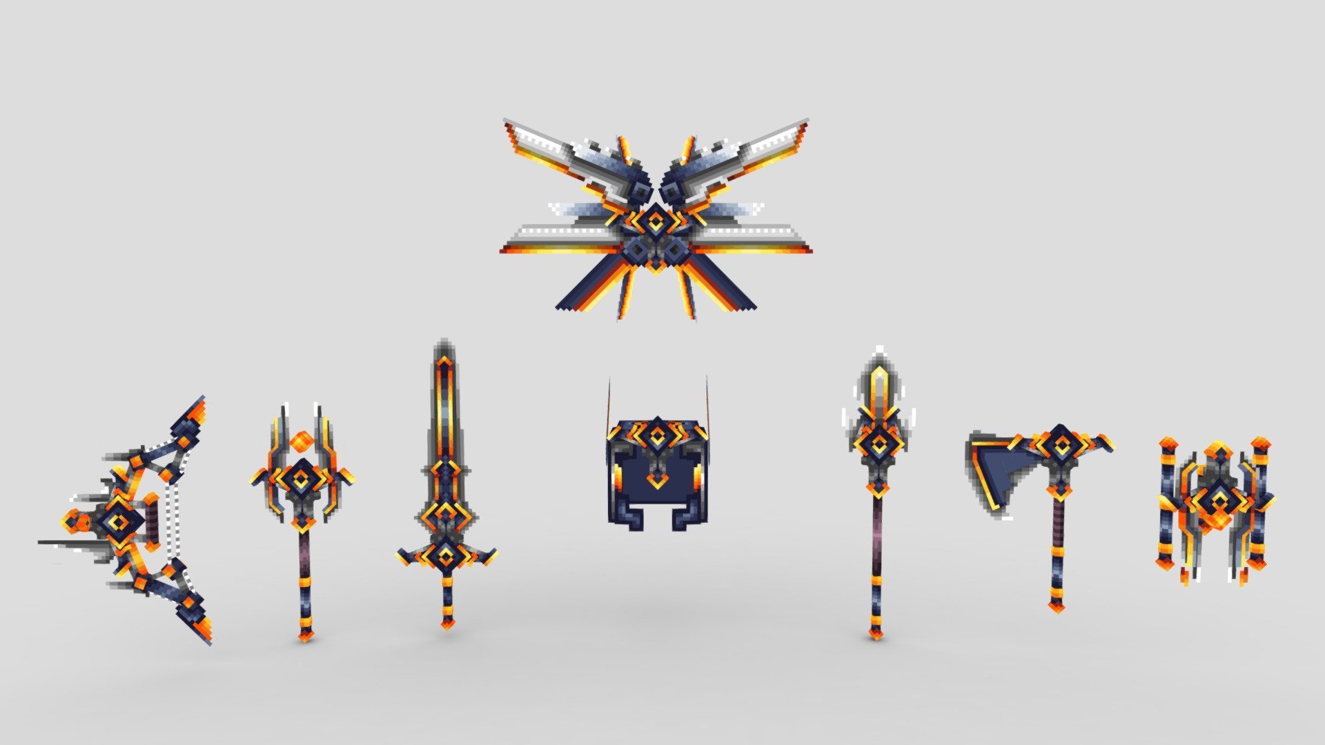 Warlord Weapon Set - Buy Royalty Free 3D model by EliteCreatures [c345a71] - Sketchfab Store
