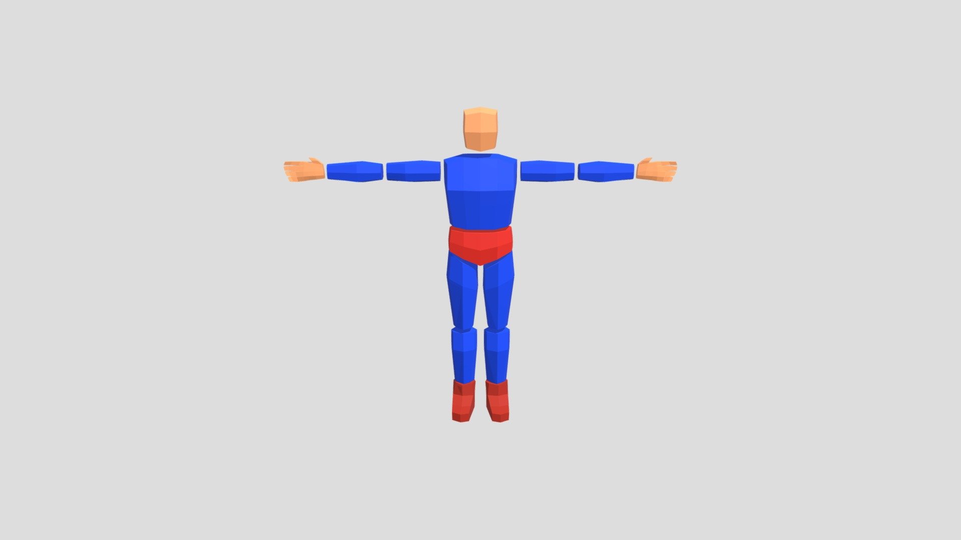 Simple Block man in Superman Color Scheme - Download Free 3D model by ...