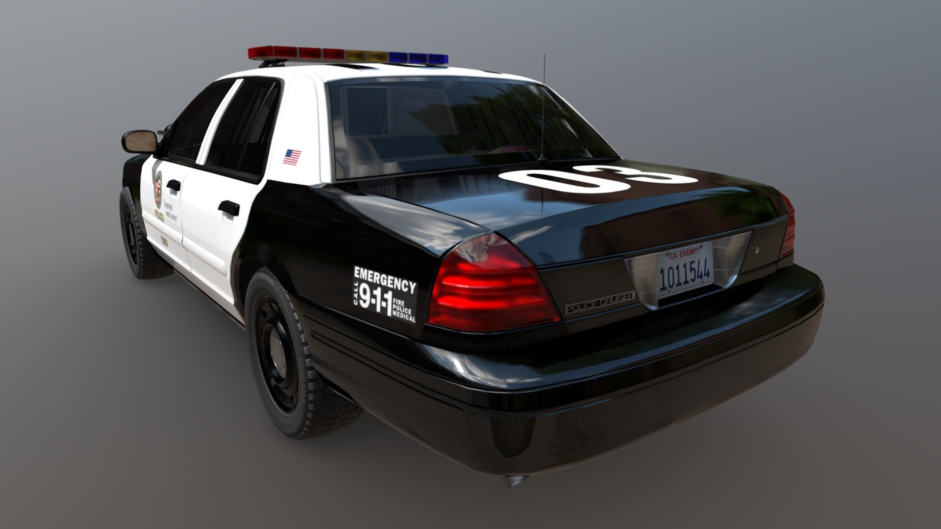Police Cruiser - 3D model by joemauke [c34de05] - Sketchfab