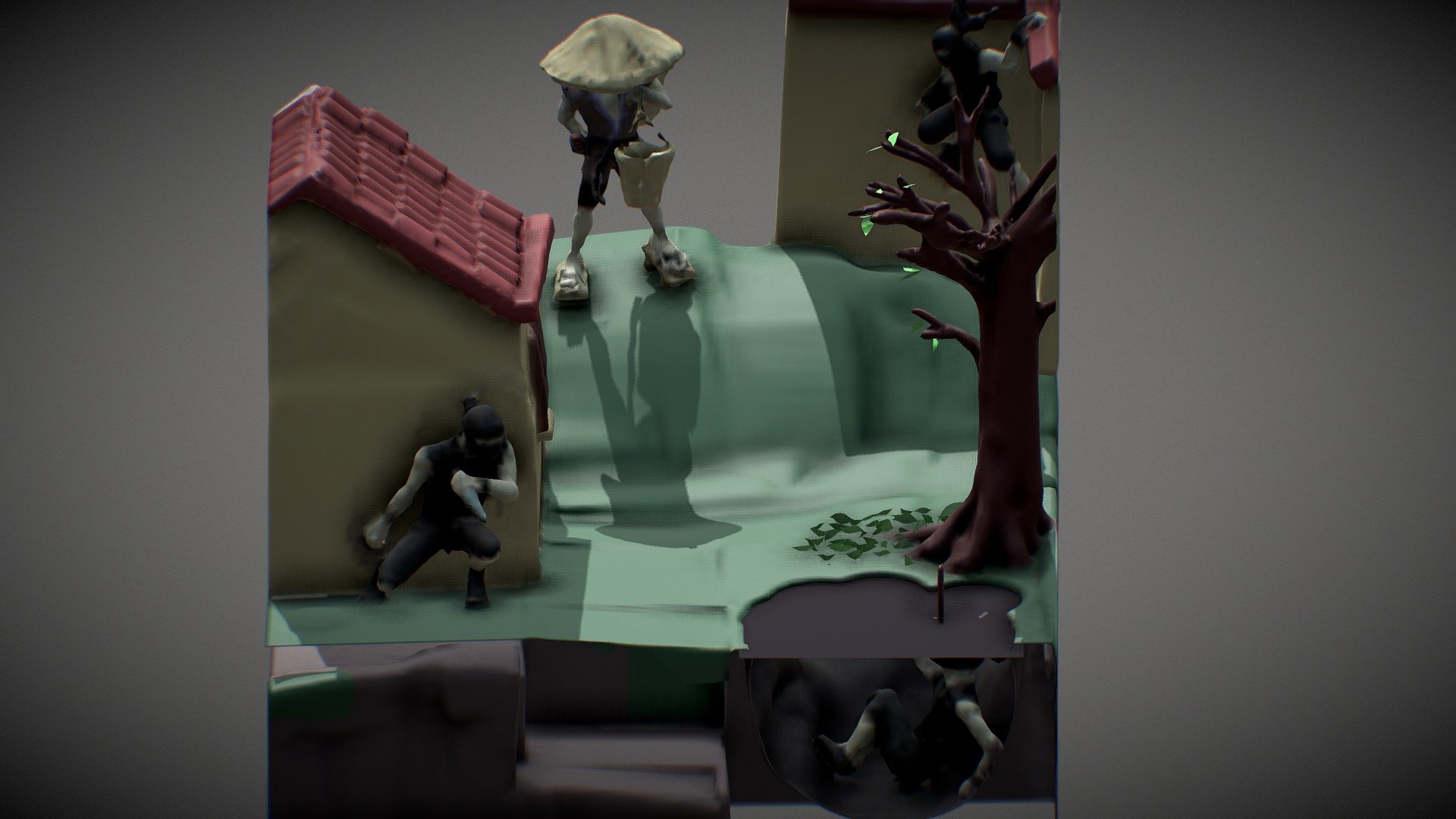 Suddenly, Ninjas ! - Download Free 3D model by GRaphail [c351a9e ...