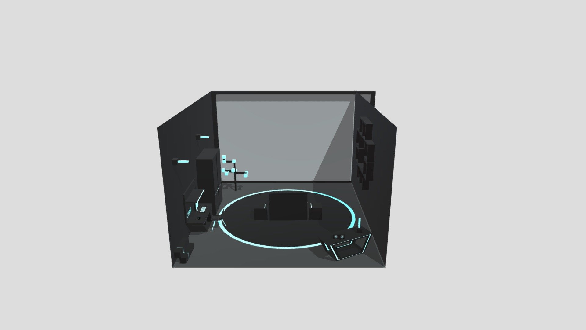 Cyan Bedroom - 3D model by Jessingle [c3526d7] - Sketchfab