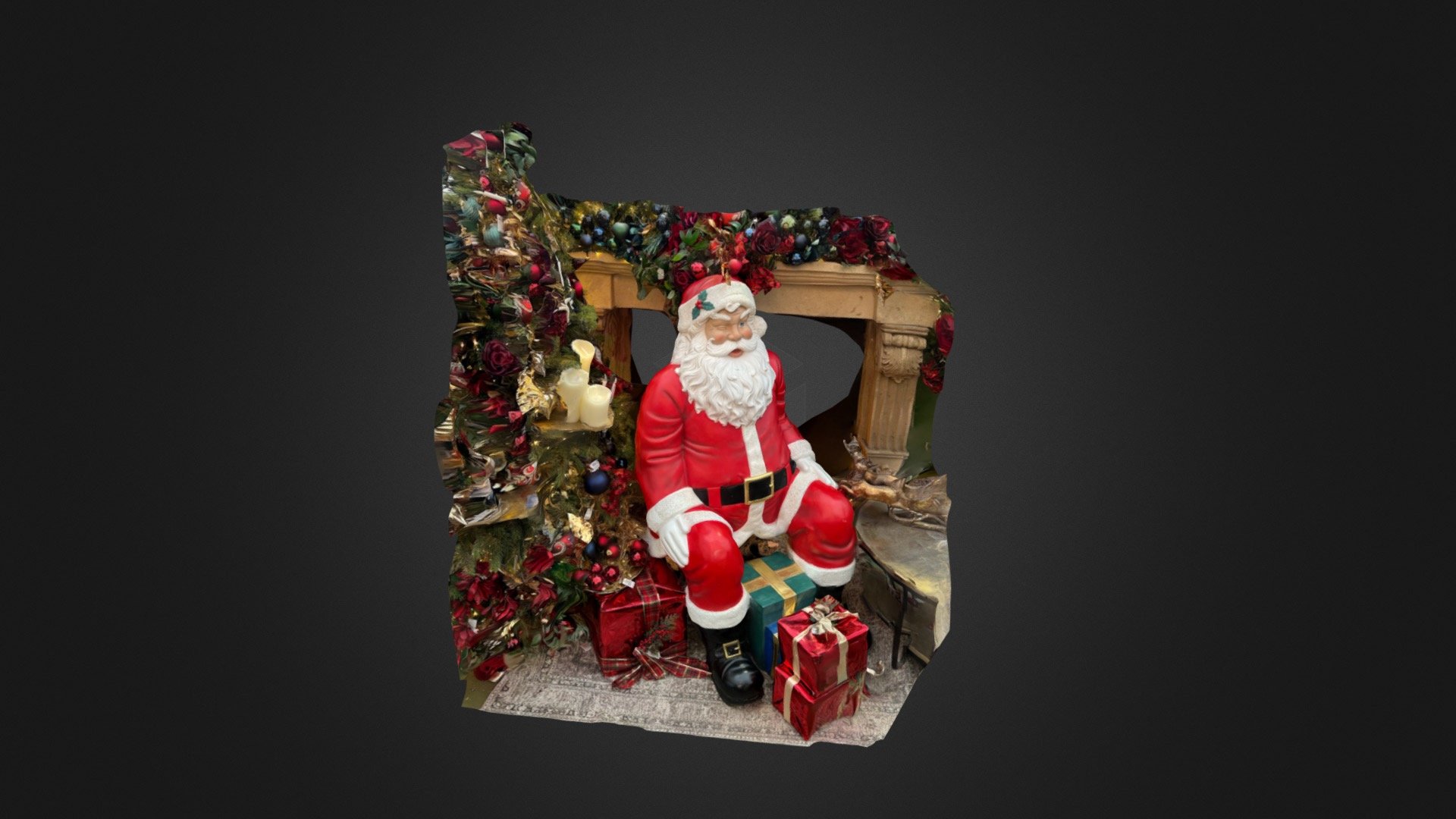 Santa Xmas Father Christmas Scene Fireplace - Buy Royalty Free 3D model ...
