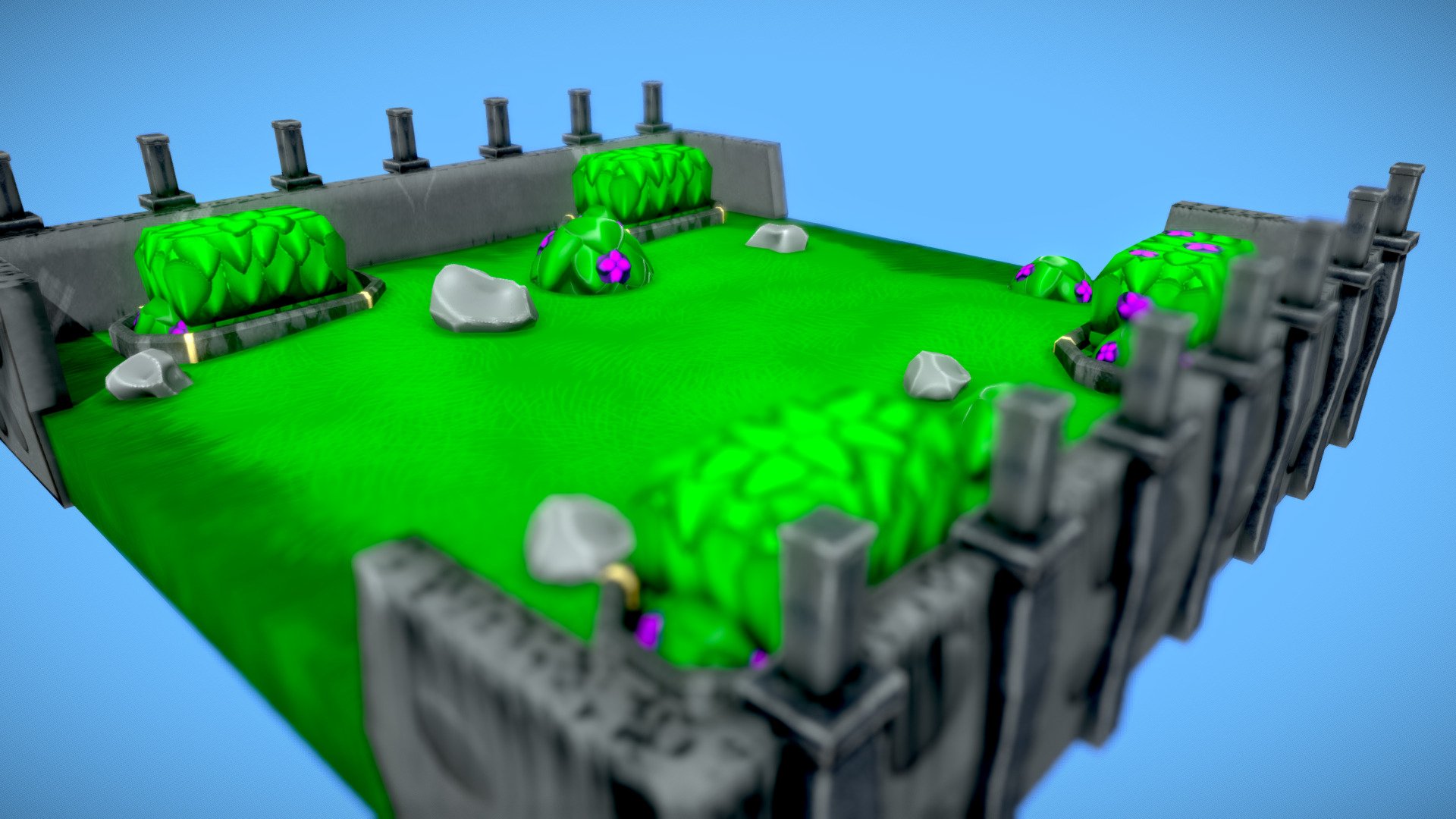 Basic 3D nature scene - 3D model by Autonk (@Twqox) [c355b5a] - Sketchfab