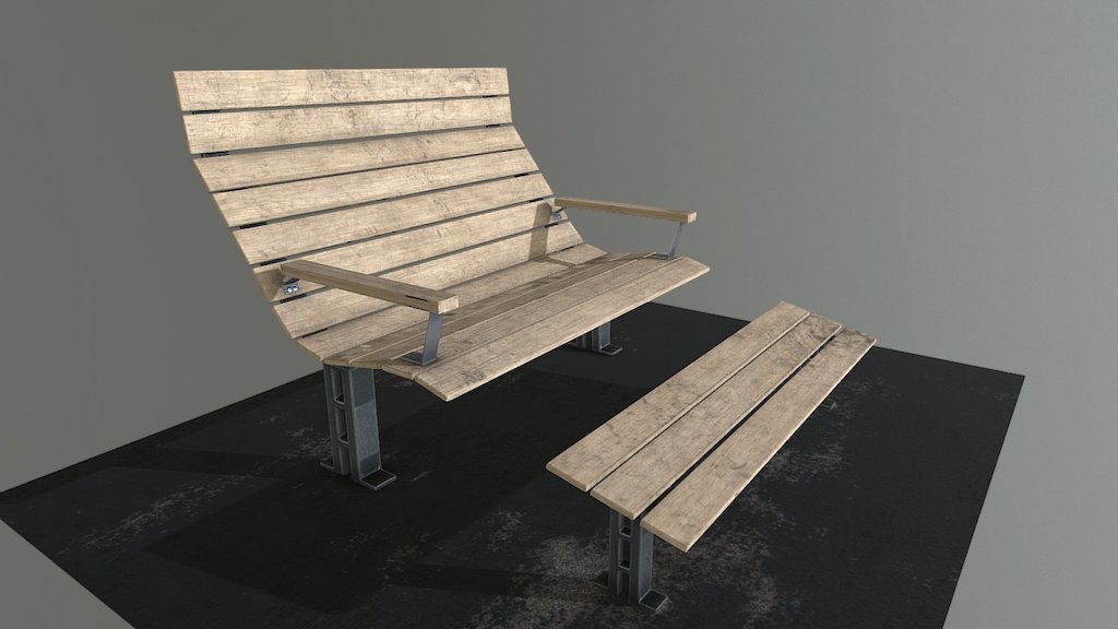 Park bench - Download Free 3D model by Claudiu (@claudiupusuc) [c35e240 ...