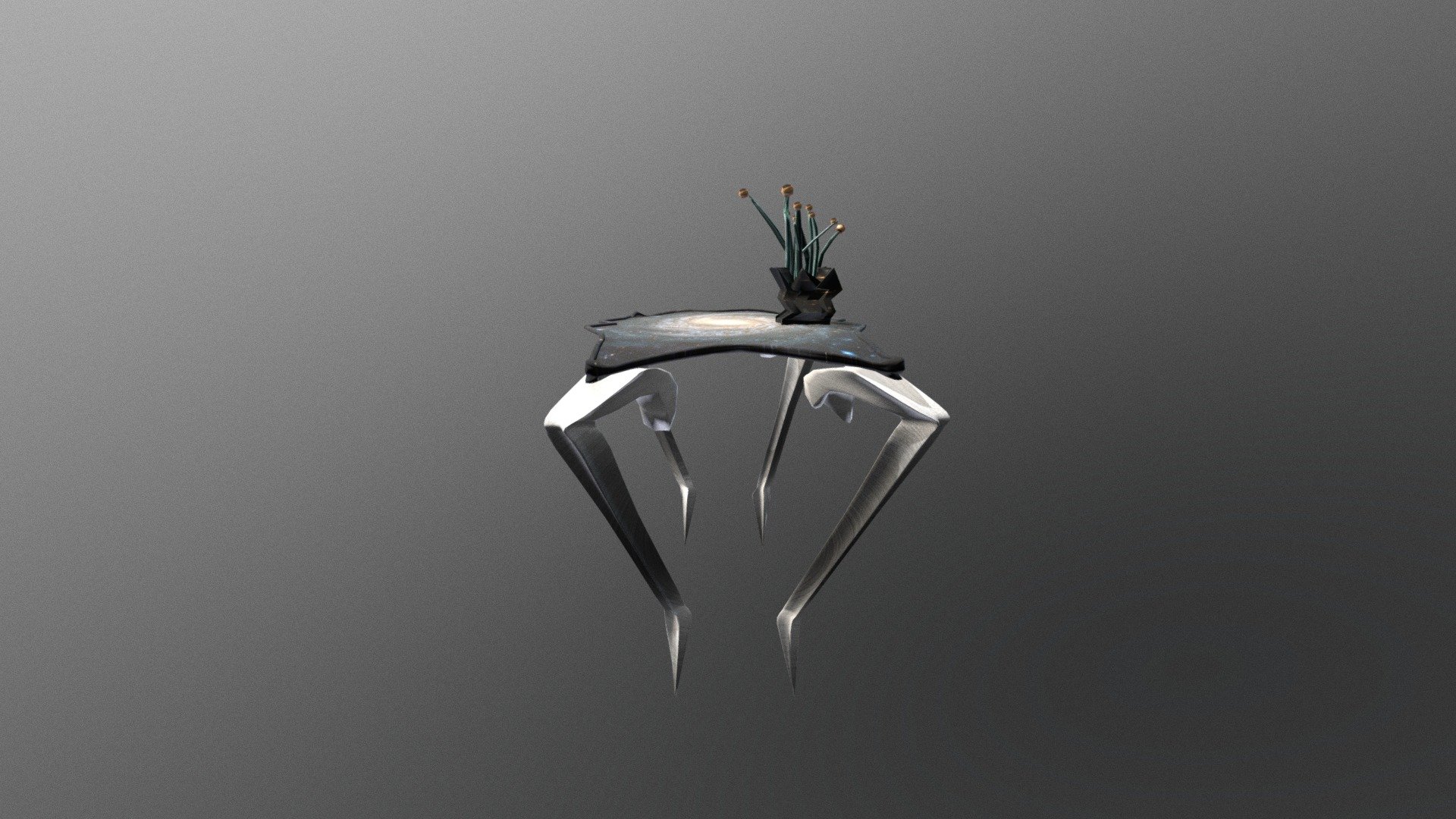 Alien Table And Plant - 3D model by chris.conard [c3620b1] - Sketchfab