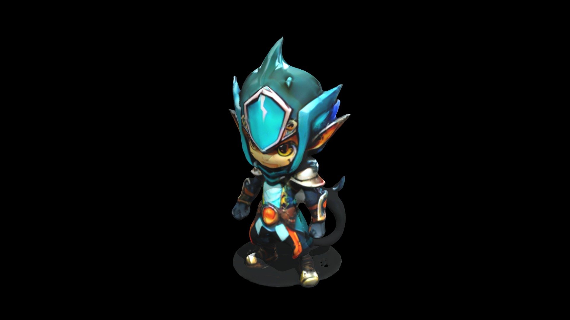 An illustrated character with pointy ears, blue - Download Free 3D ...
