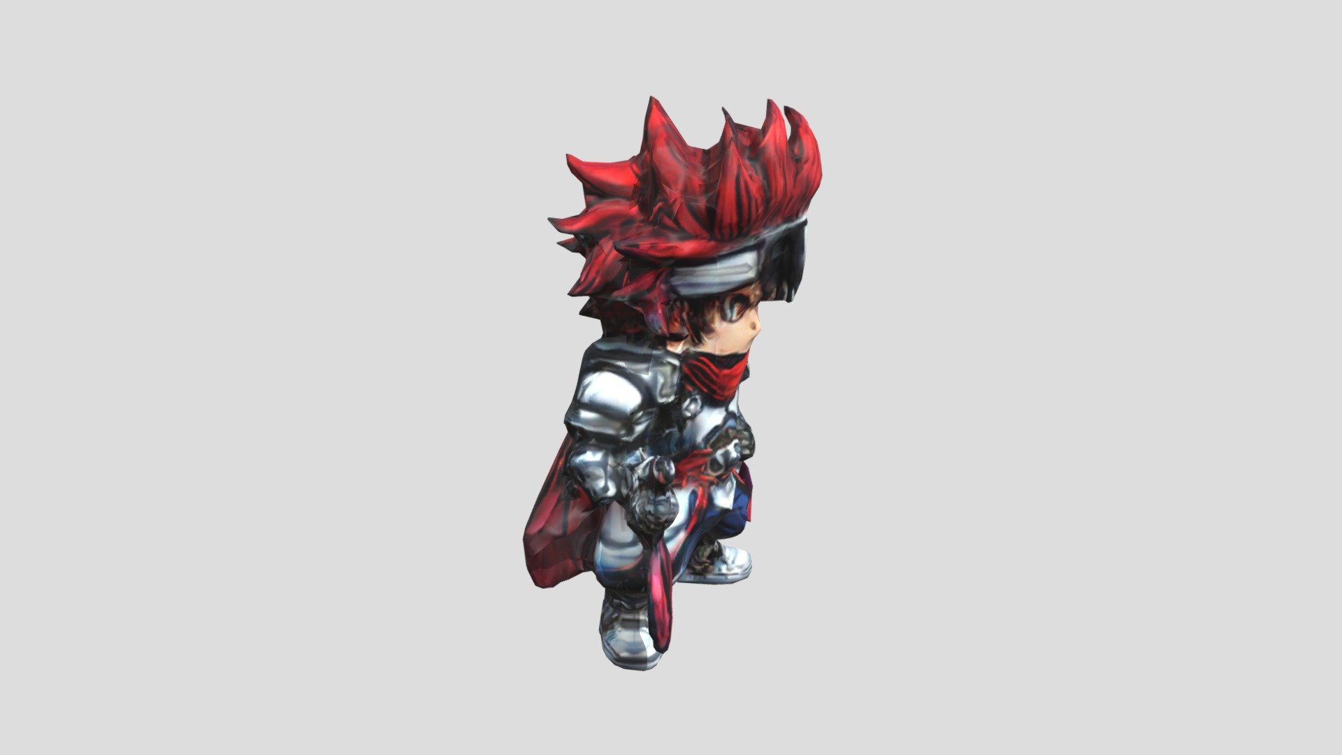 A chibi version of a knight with red hair and a - Download Free 3D ...