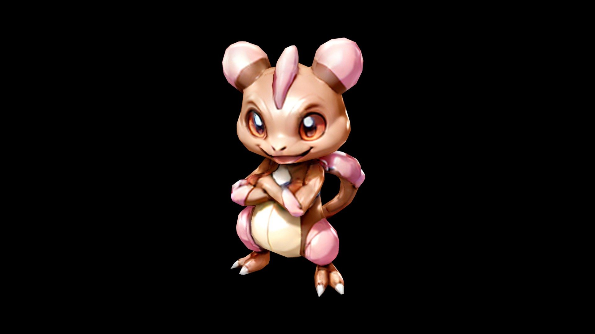 "Pink Happy Fawn Toy" Skin White Vertebrate Cart - Download Free 3D ...